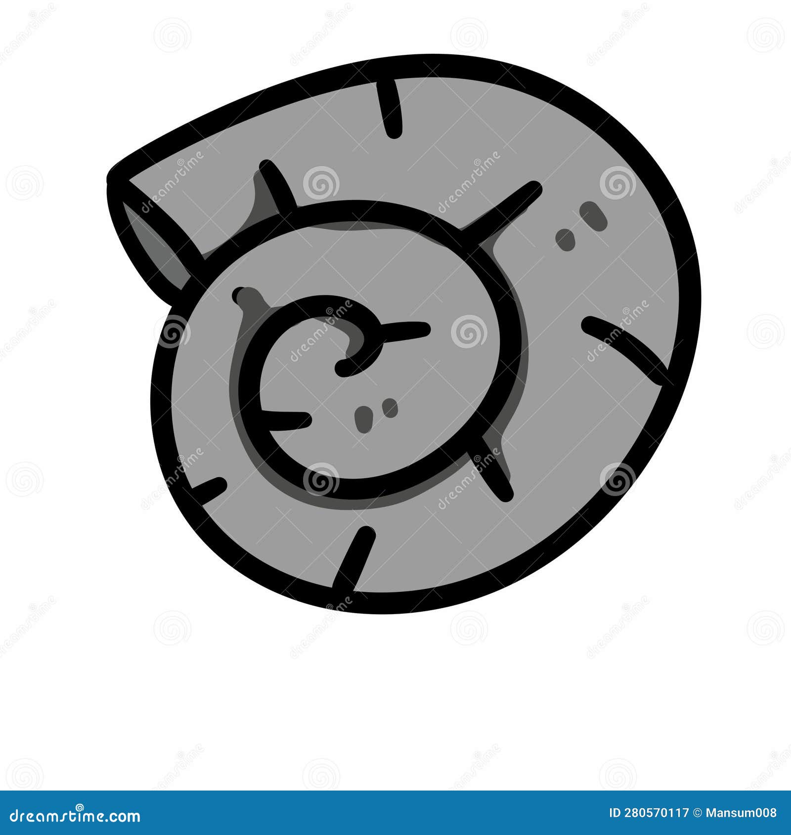 Shell Cartoon on White Background Stock Illustration - Illustration of ...