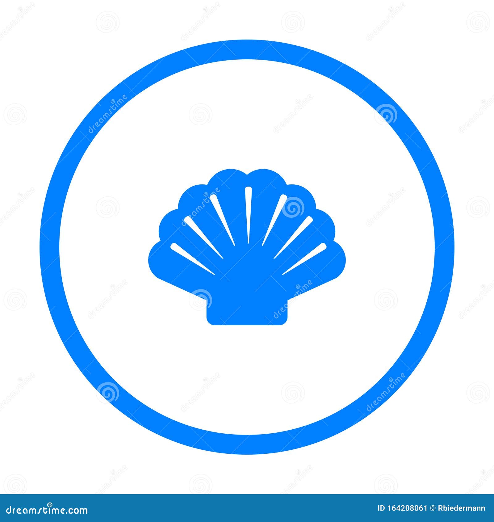 Shell and circle stock vector. Illustration of mussel - 164208061