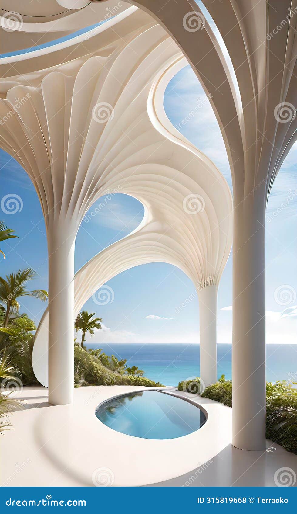 Shell and Clamshell Canopy with Brackets and Beautiful Shape, Modern ...