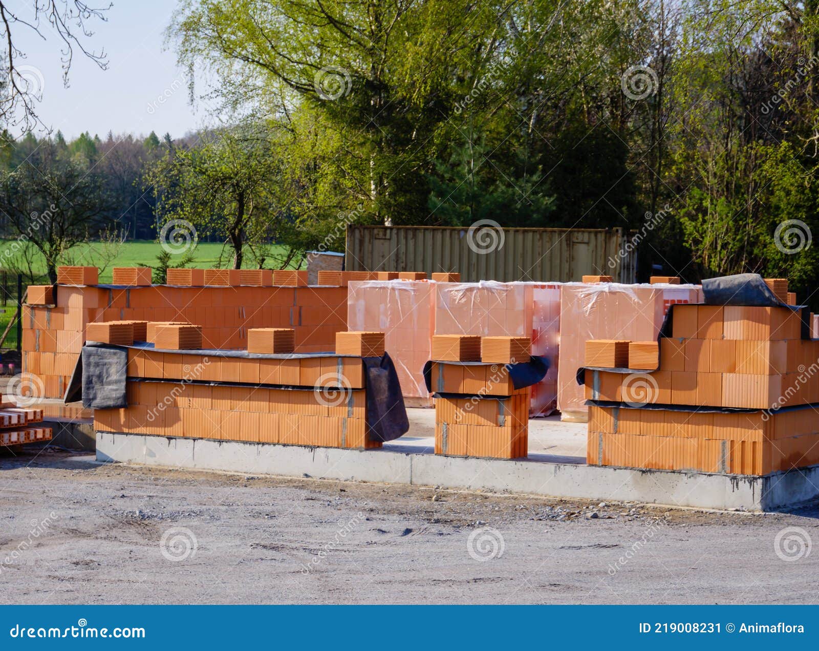 Shell Construction of a Single-family House Stock Image - Image of ...