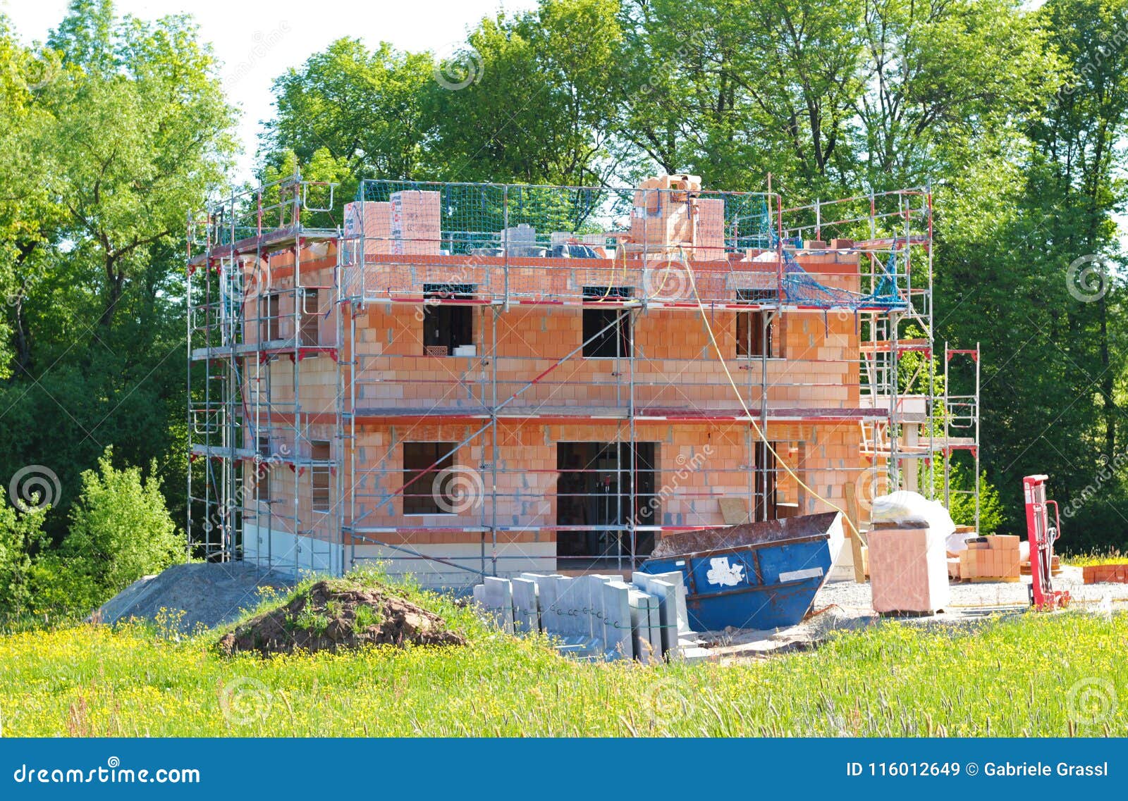 Shell Construction in Springtime Landscape Stock Image - Image of urban ...