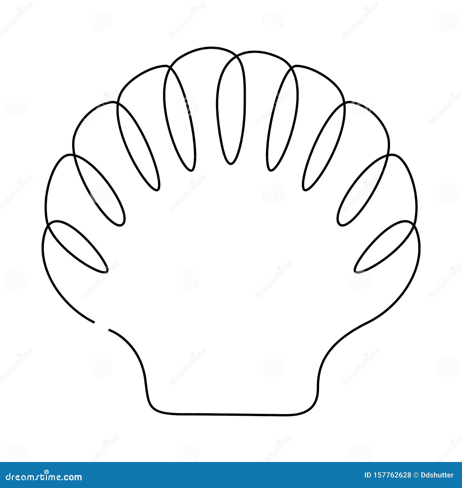 Scallop Shell Illustration Drawn by One Line. Minimalist Style Vector ...