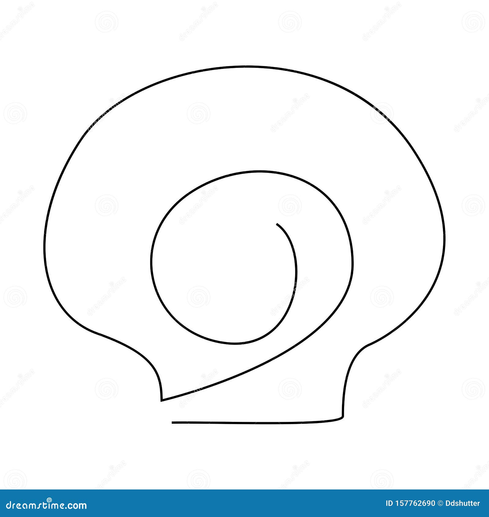 Scallop Shell Illustration Drawn by One Line. Minimalist Style Vector ...