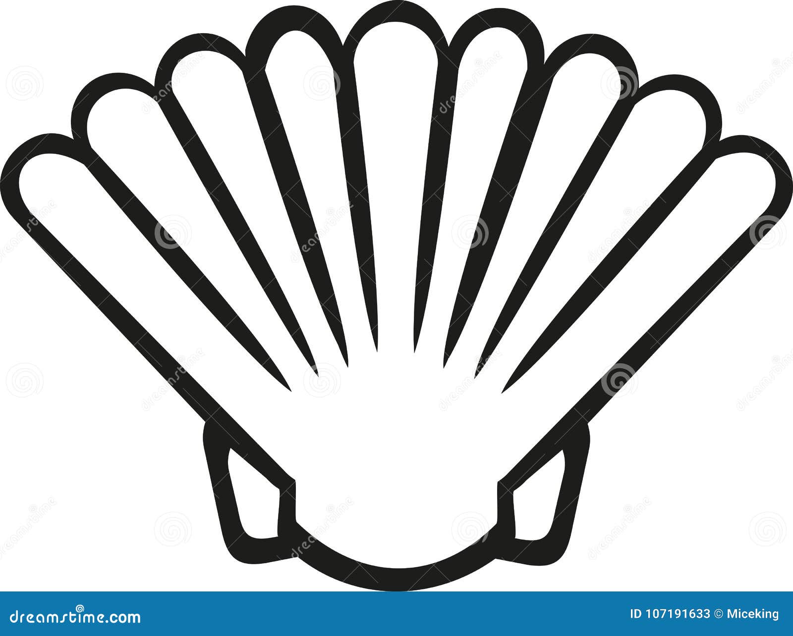 Shell contour ocean stock vector. Illustration of seashell - 107191633