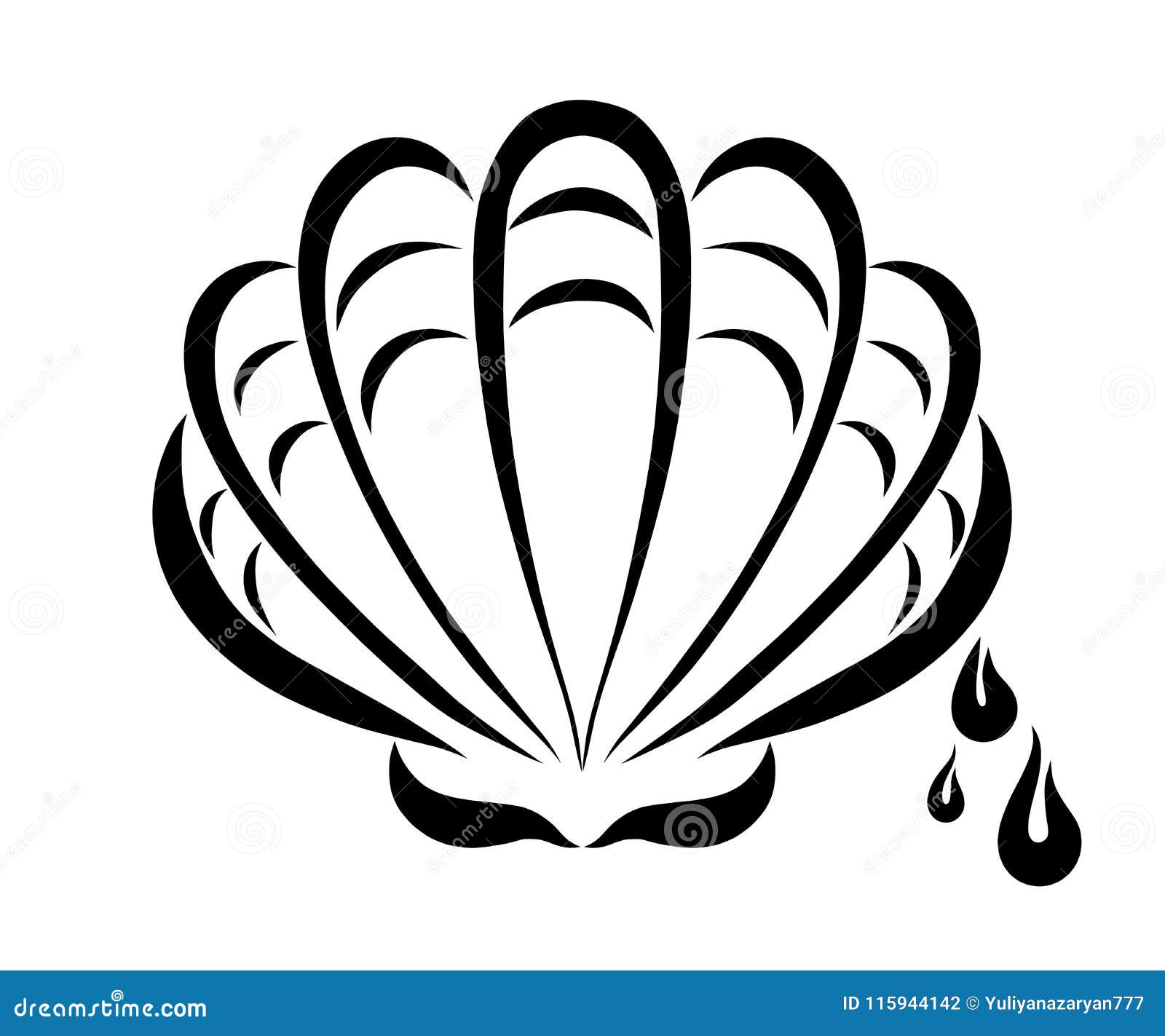 Shell with Drops of Water, Baptism Stock Illustration - Illustration of ...