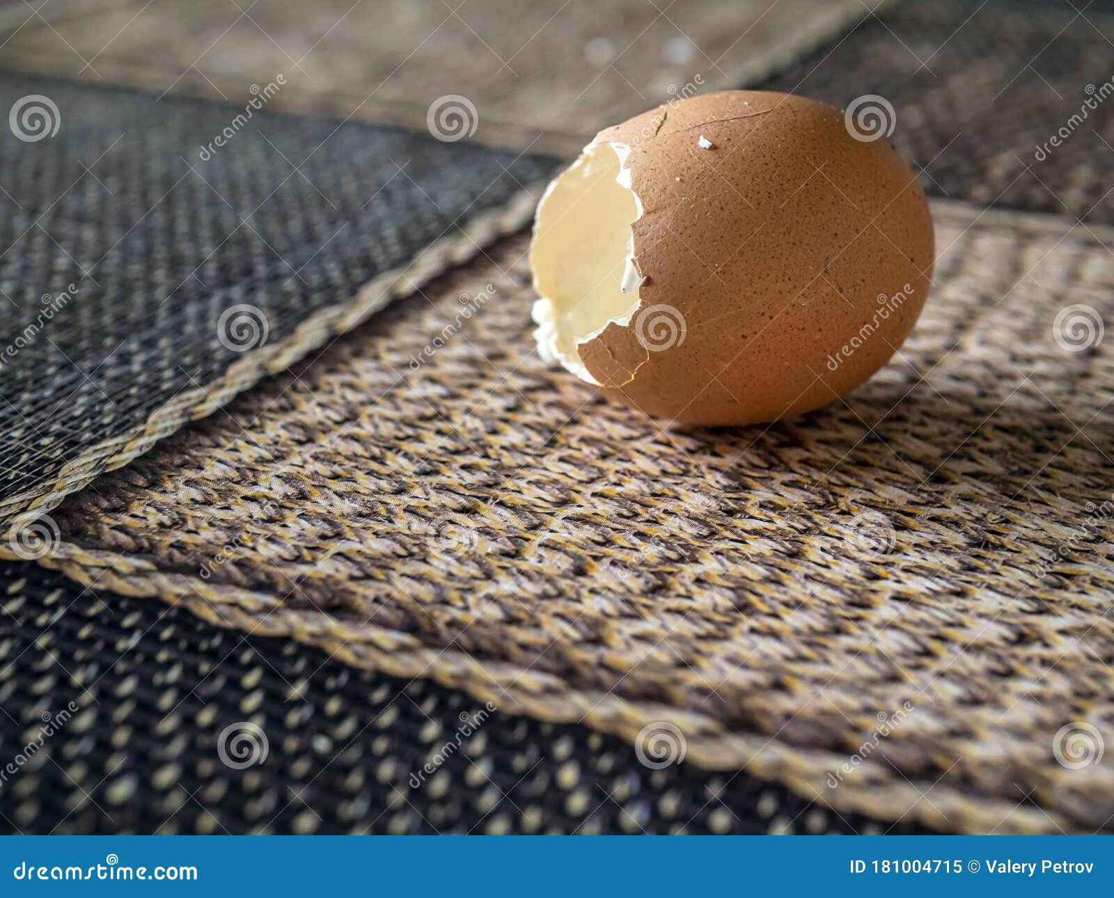 Shell of an Egg Eaten at Breakfast on the Table Stock Image - Image of ...