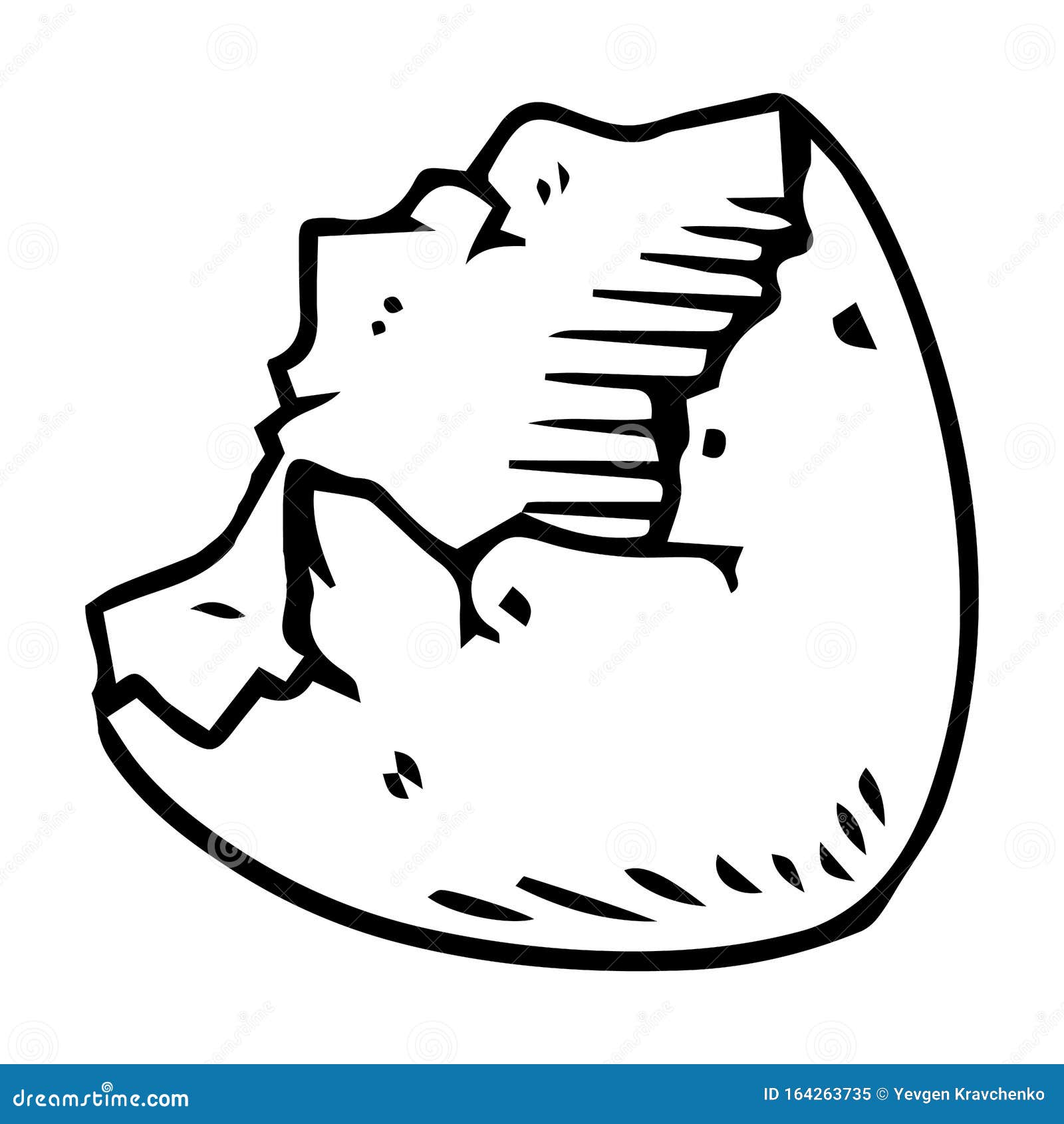 Shell of the Eggs Hand Drawn. Vector of Egg Shell. Broken Egg Icon ...