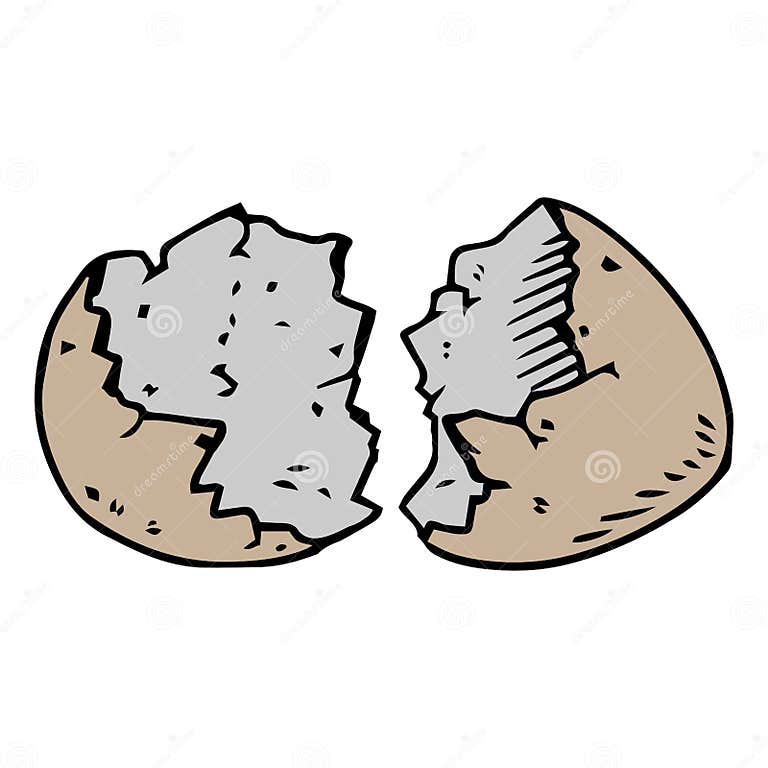 Shell of the Eggs Hand Drawn. Vector Illustration of Egg Shell Stock ...