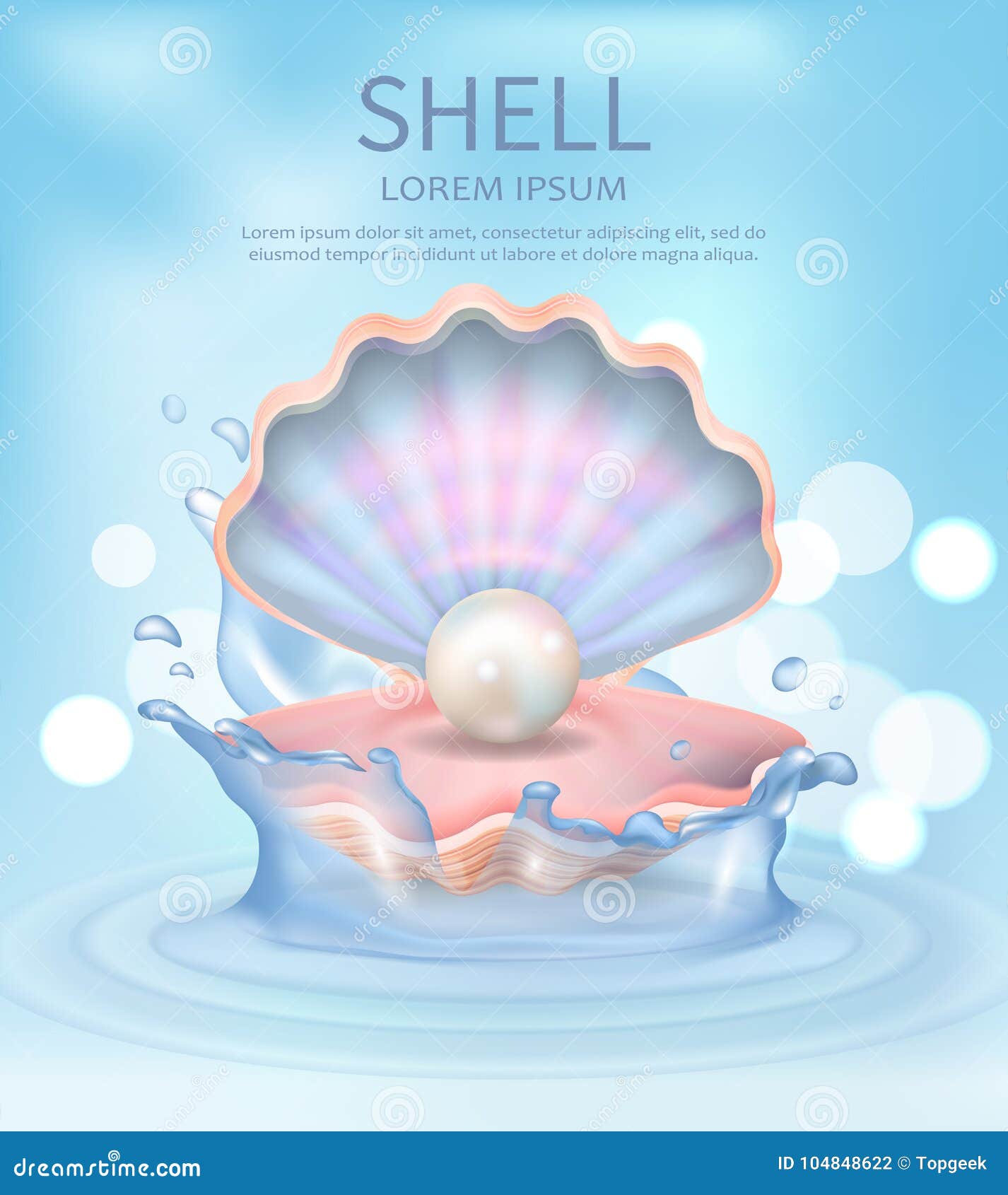 Shell Elegant Poster with Text Vector Illustration Stock Vector ...