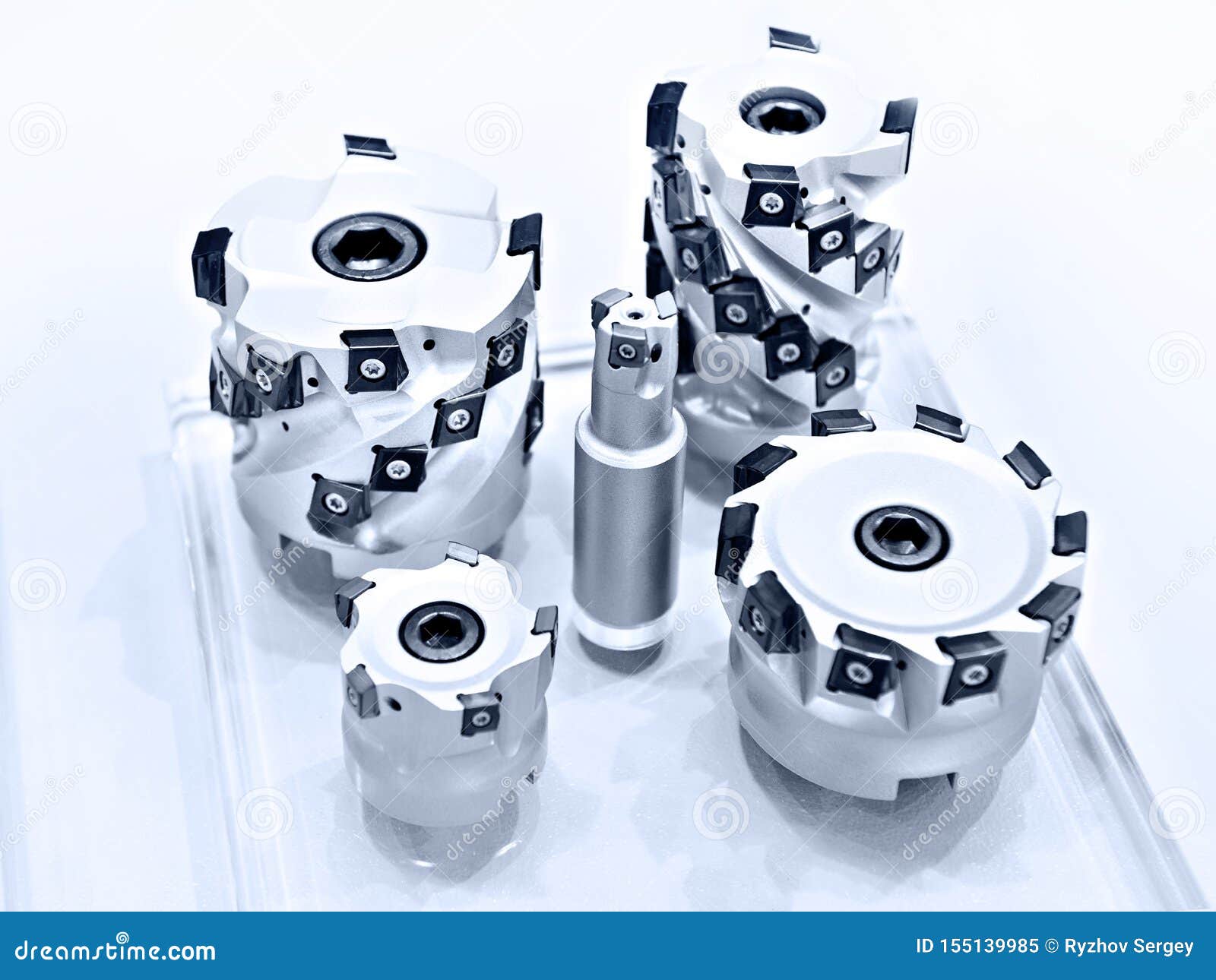 Shell and end mills stock image. Image of machinery - 155139985