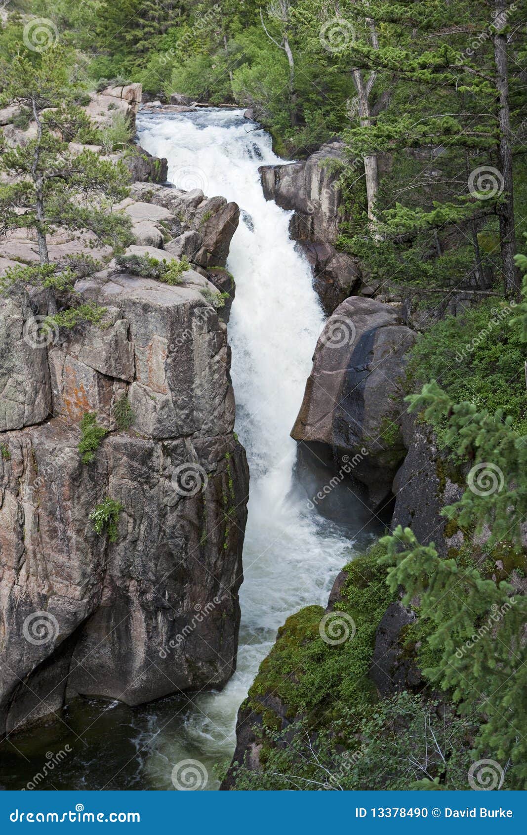 Shell Falls in Bighorn Mountains Stock Photo - Image of rainbow, creek ...