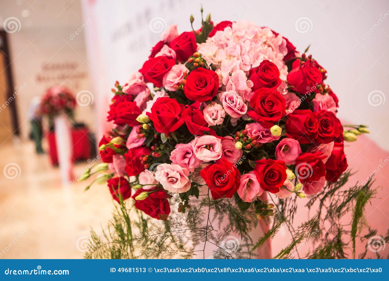 Flower Red Pink Rose Indoor Setting Decoration Floriculture Stock Image ...