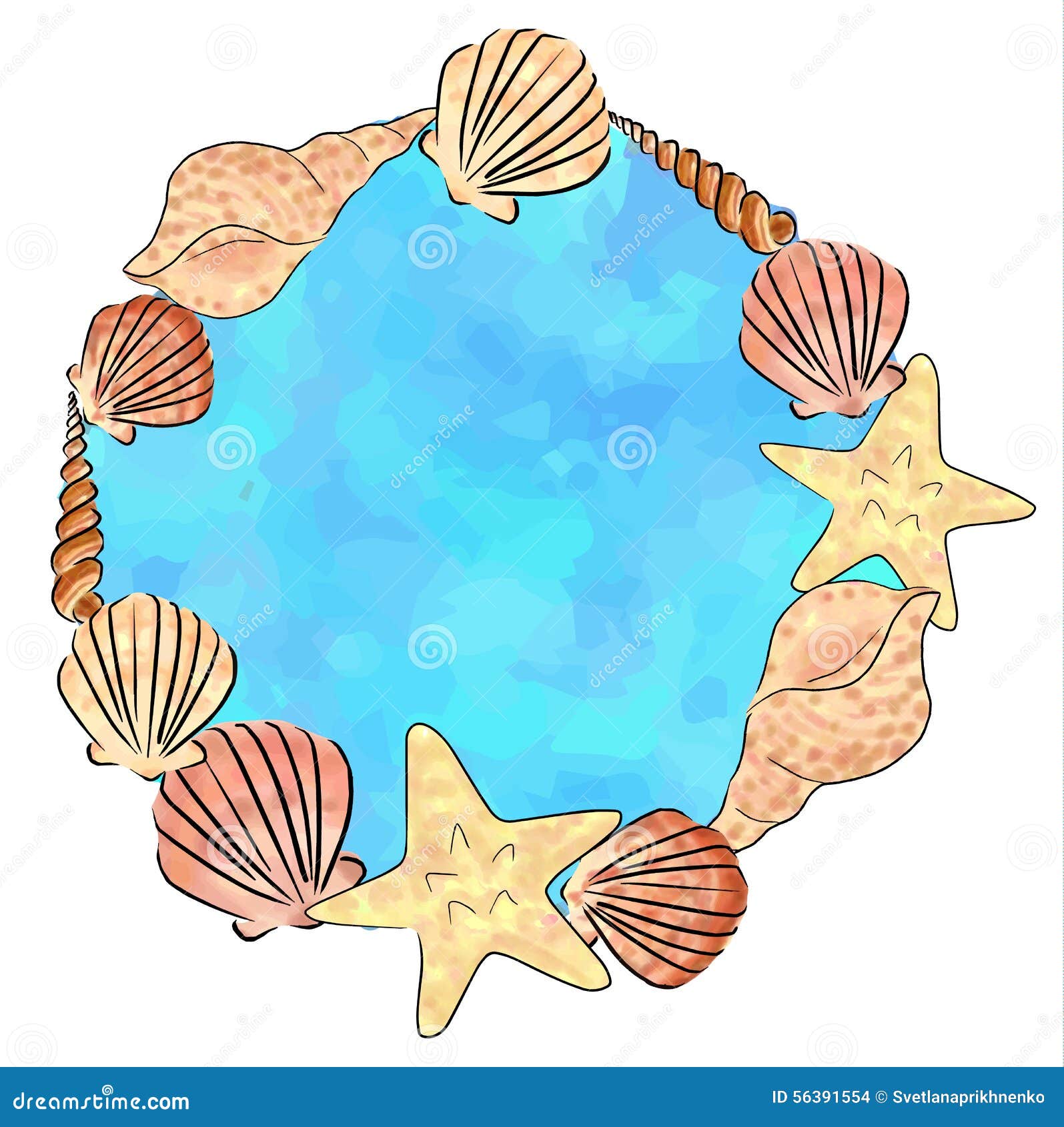 Shell Frame illustration de vecteur. Illustration du rond - 56391554