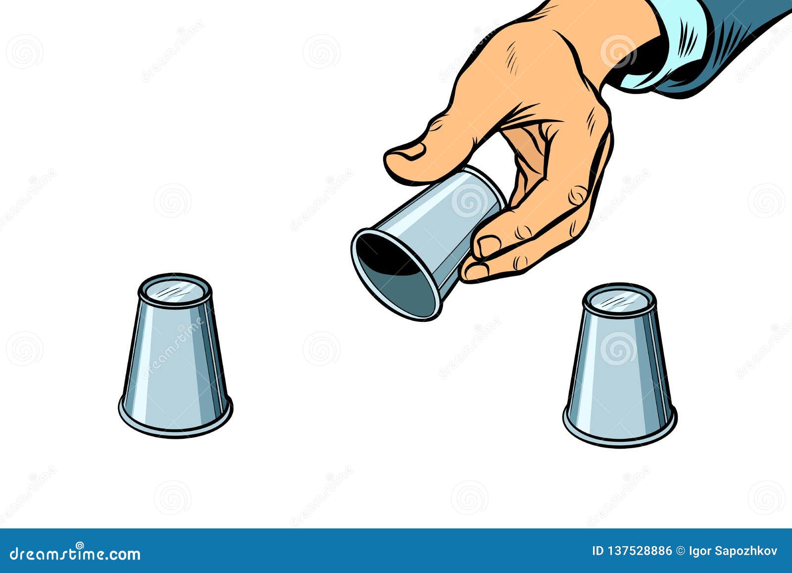 A Shell Game. Scammers and Deception Stock Vector - Illustration of ...