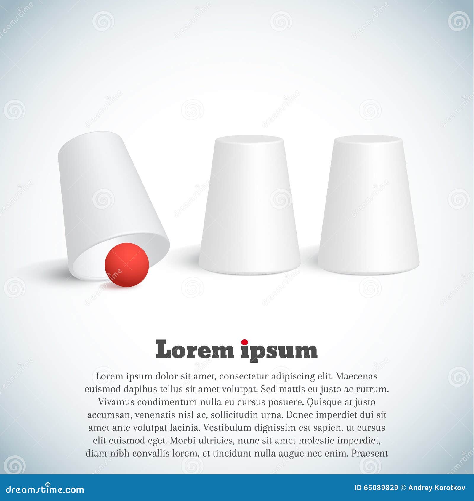 Shell Game: Three Thimbles and Ball Stock Vector - Illustration of ...