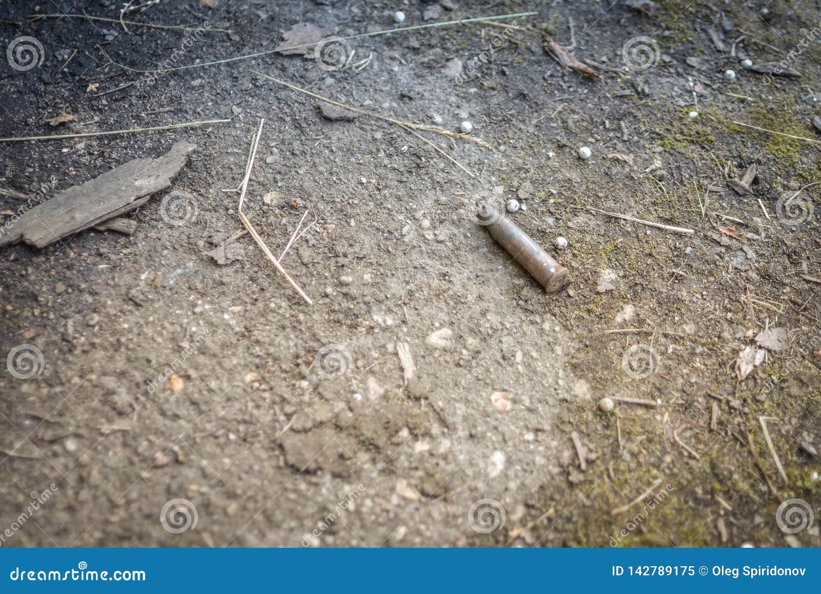 Shell on the ground stock image. Image of ammunition - 142789175