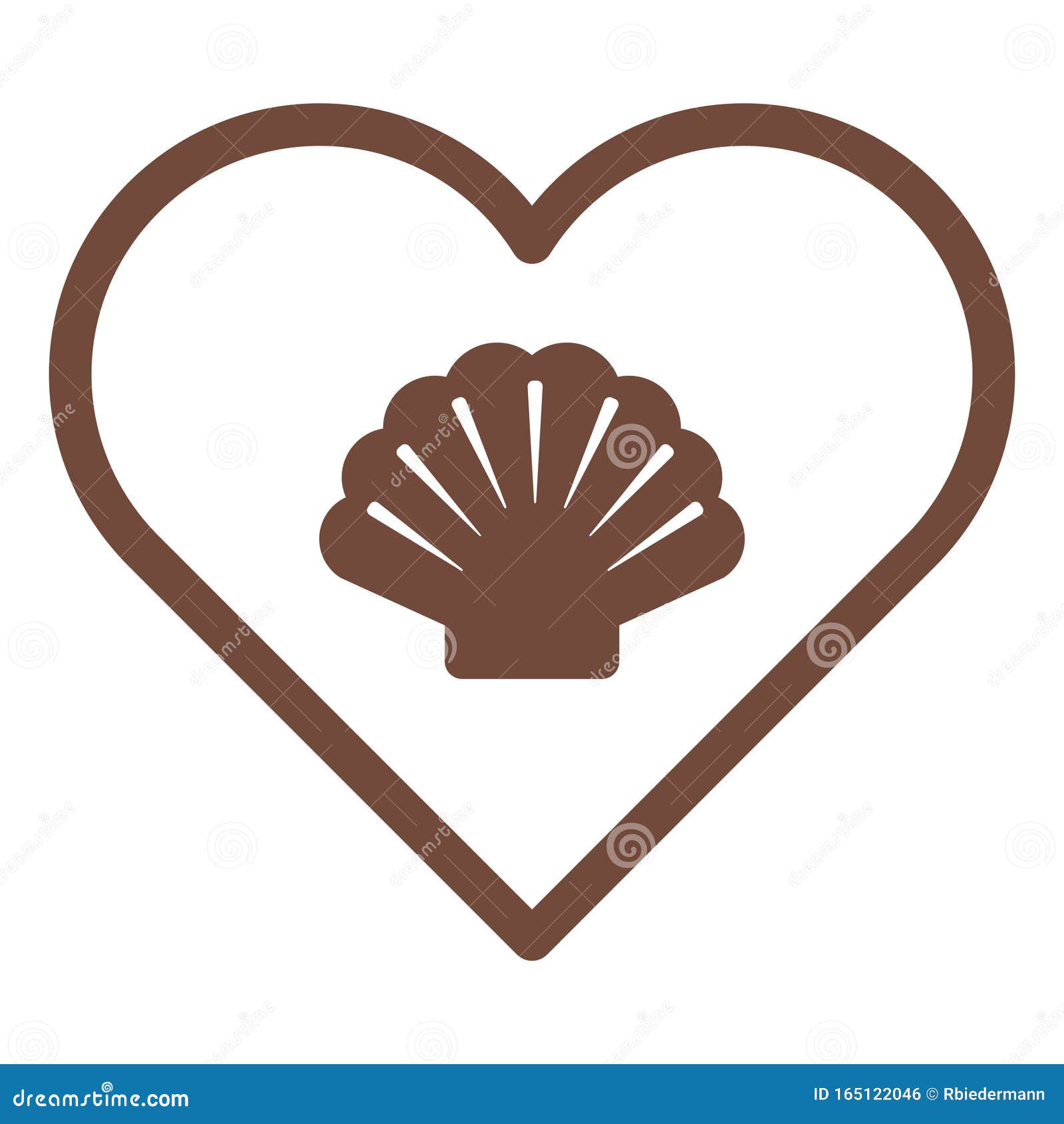 Shell and heart stock vector. Illustration of graphic - 165122046