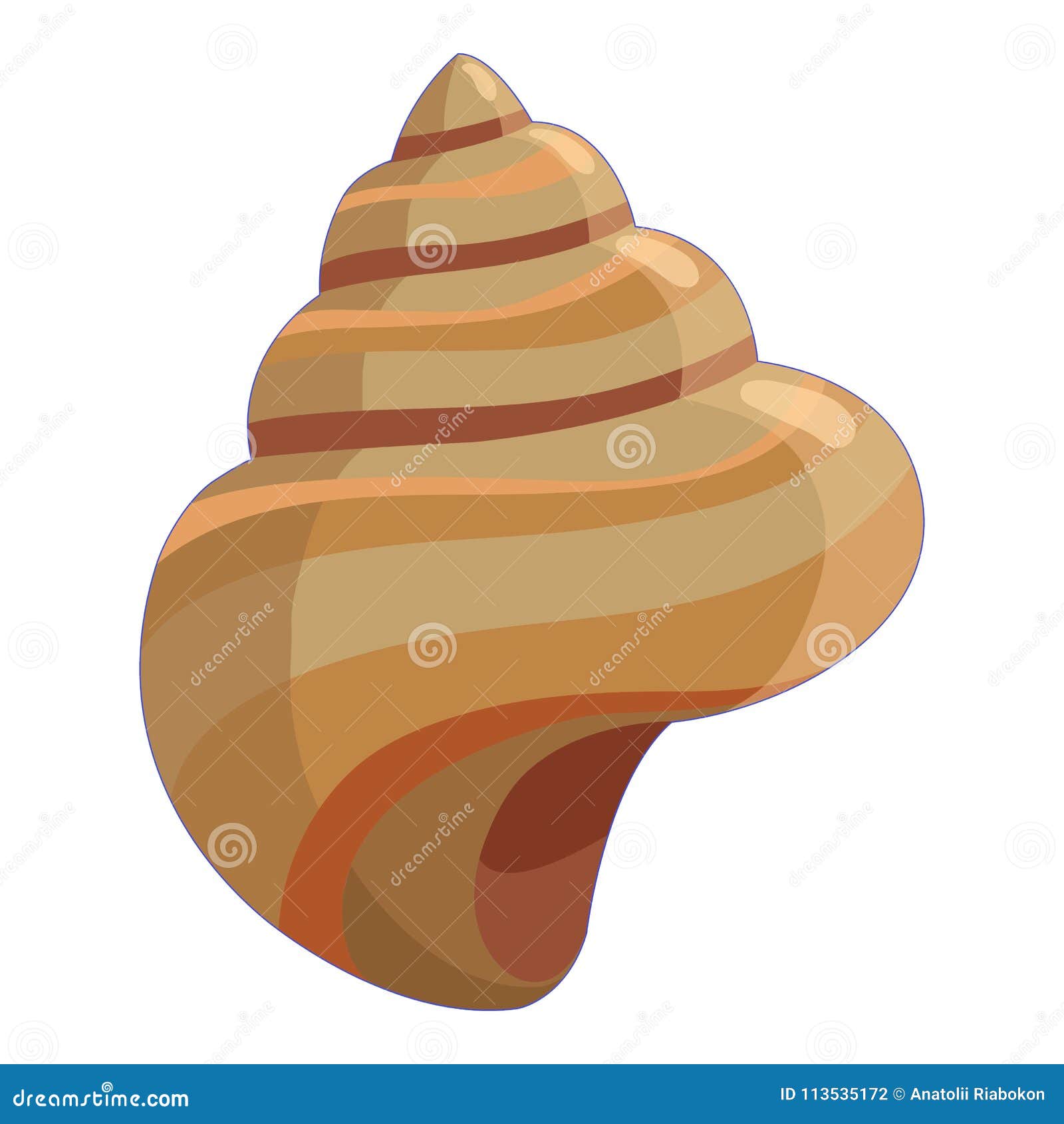 Shell icon, cartoon style stock vector. Illustration of symbol - 113535172