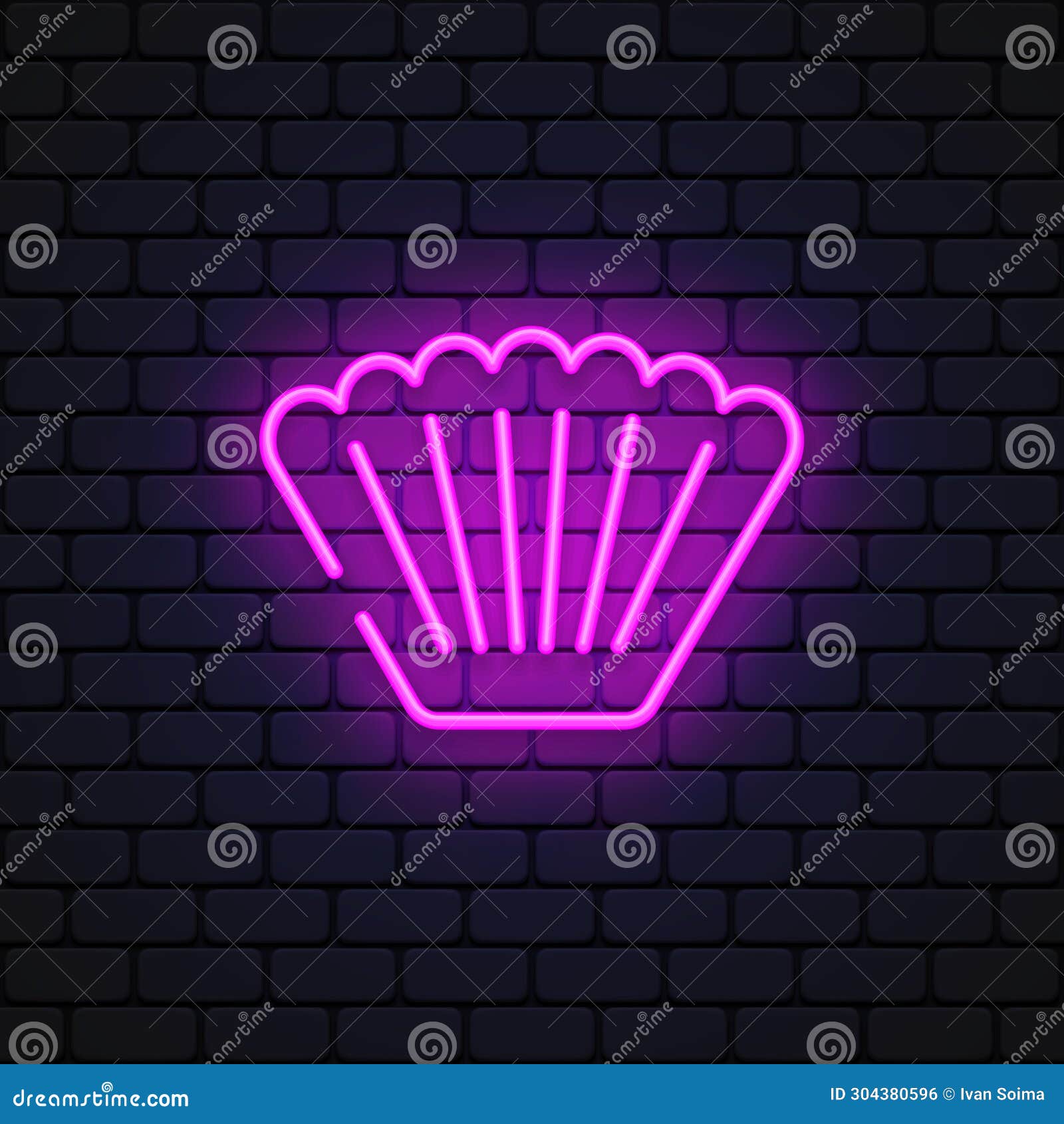 Shell Icon Neon, Great Design for Any Purposes. Vector Illustration ...
