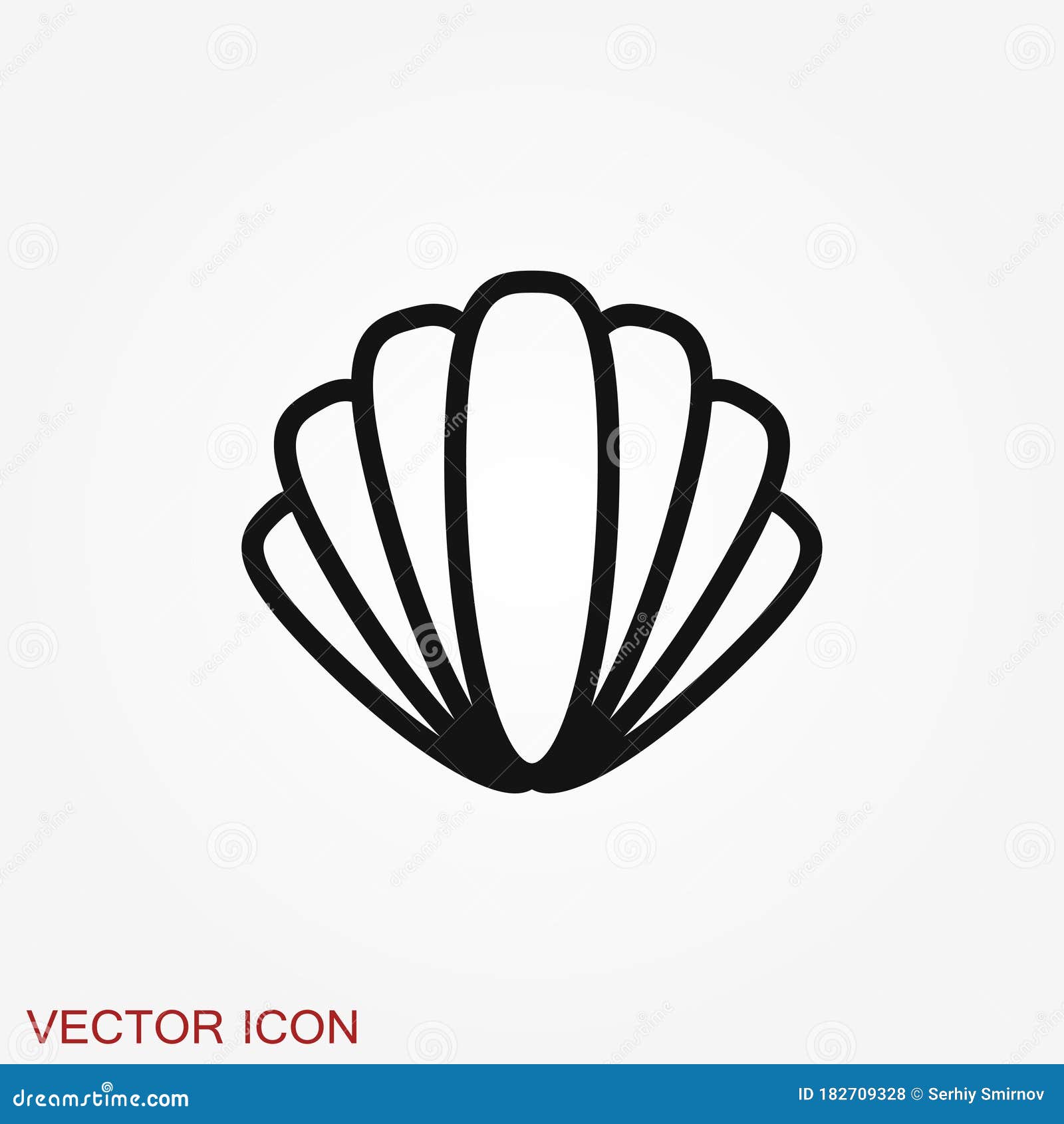 Shell Icon, Sea Animal Symbol Isolated on Background Stock Illustration ...