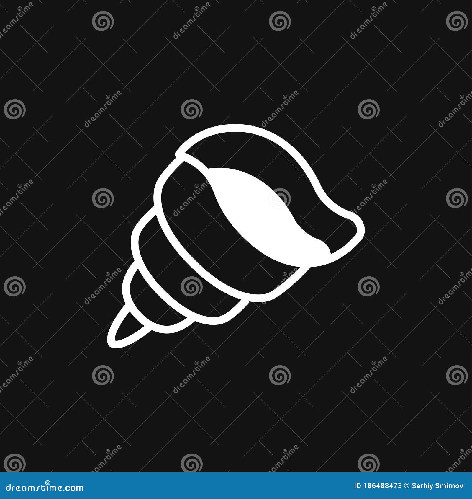 Shell Icon, Sea Animal Symbol Isolated on Background Stock Illustration ...