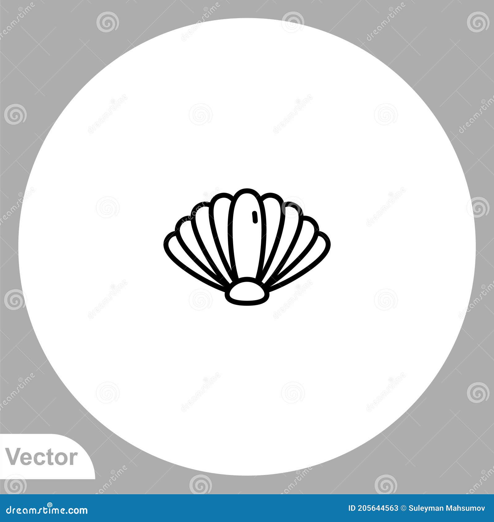 Shell Vector Icon Sign Symbol Stock Vector - Illustration of beach ...