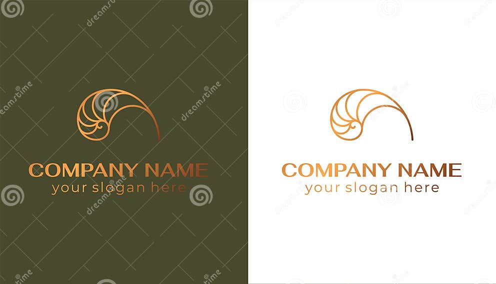 Shell Logo. Modern Seashell, Naulilus. Elegant Linear Logo. Template To ...