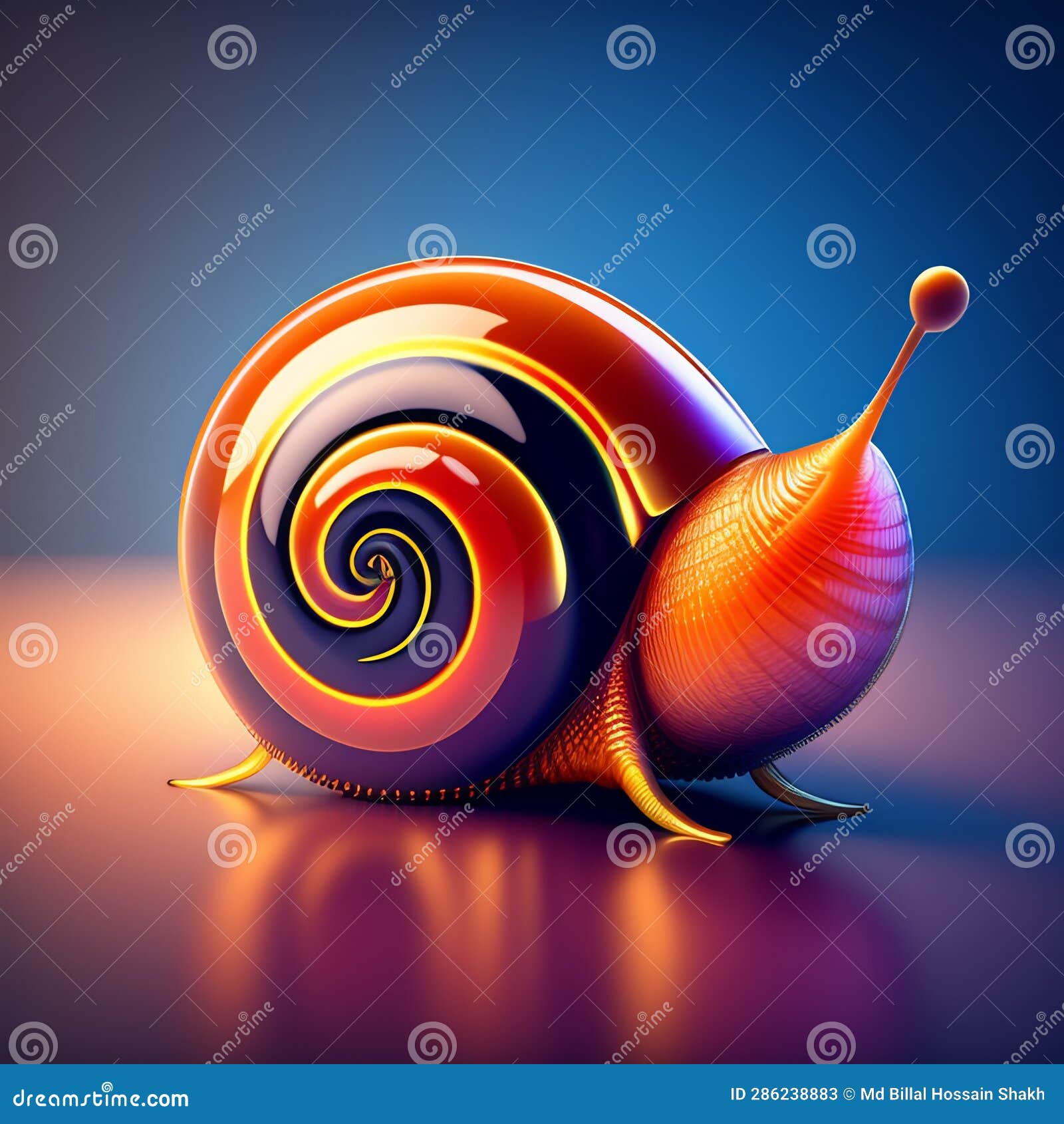 A Colorful Snail with a Spiral Shell - Ai Generated Images Stock ...