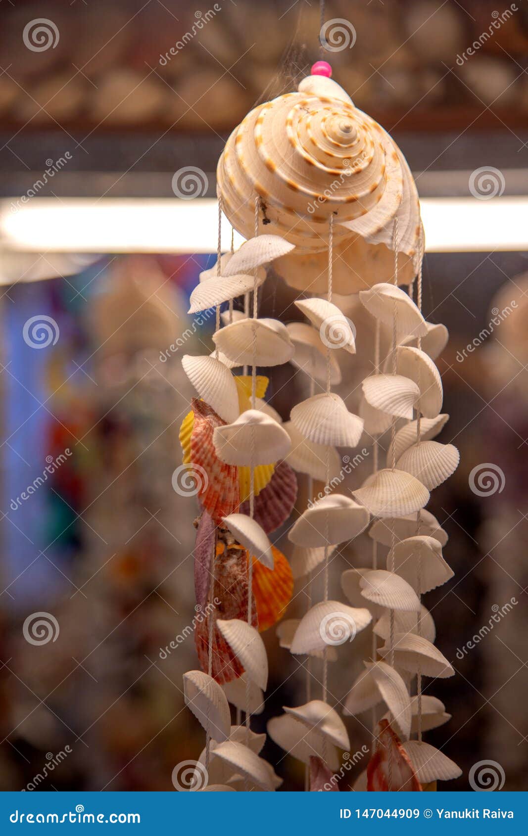 Shell Mobile Handmade Art Object Decor Stock Image - Image of ...