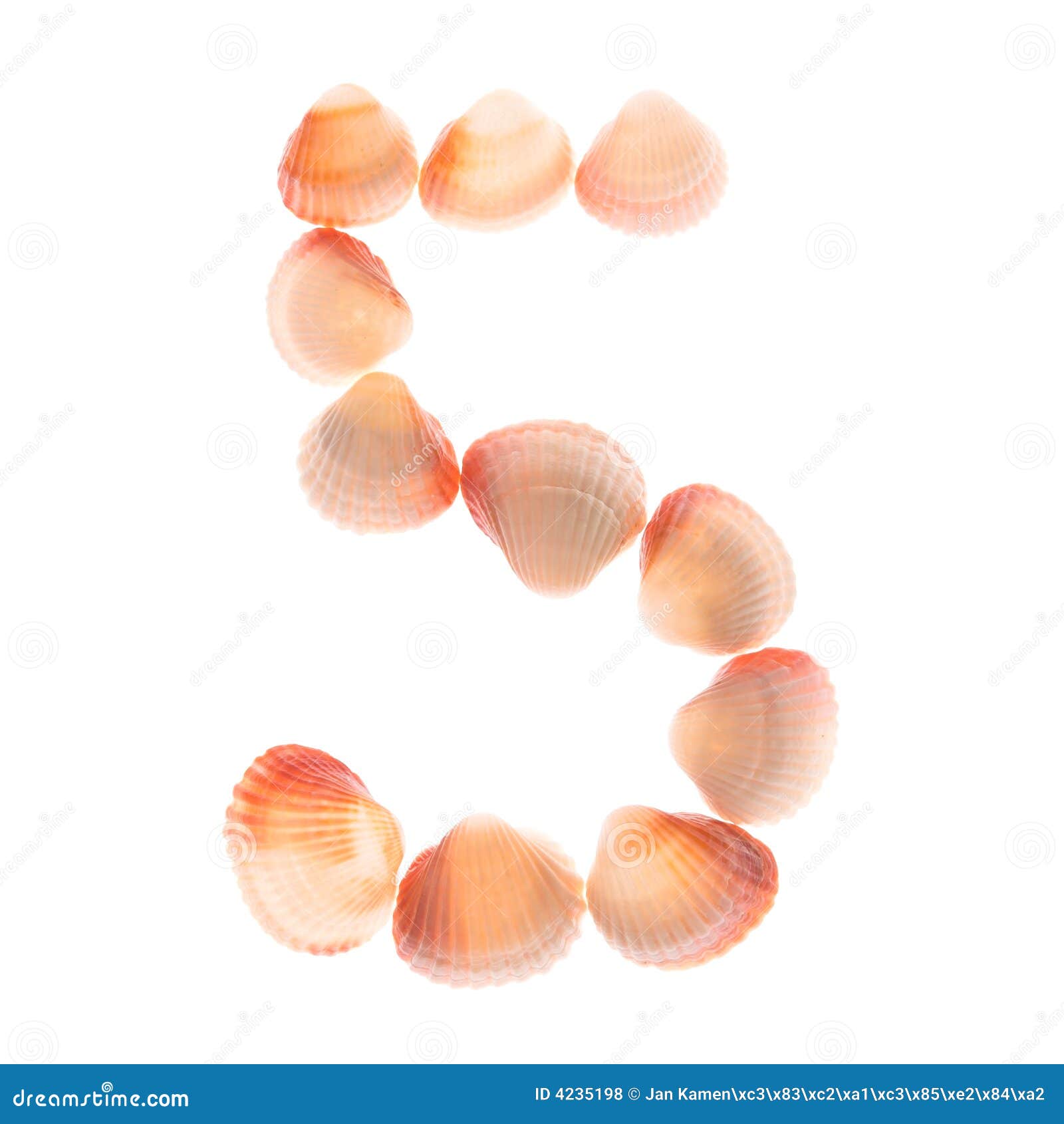 Shell number 5 stock photo. Image of alphabet, orange - 4235198