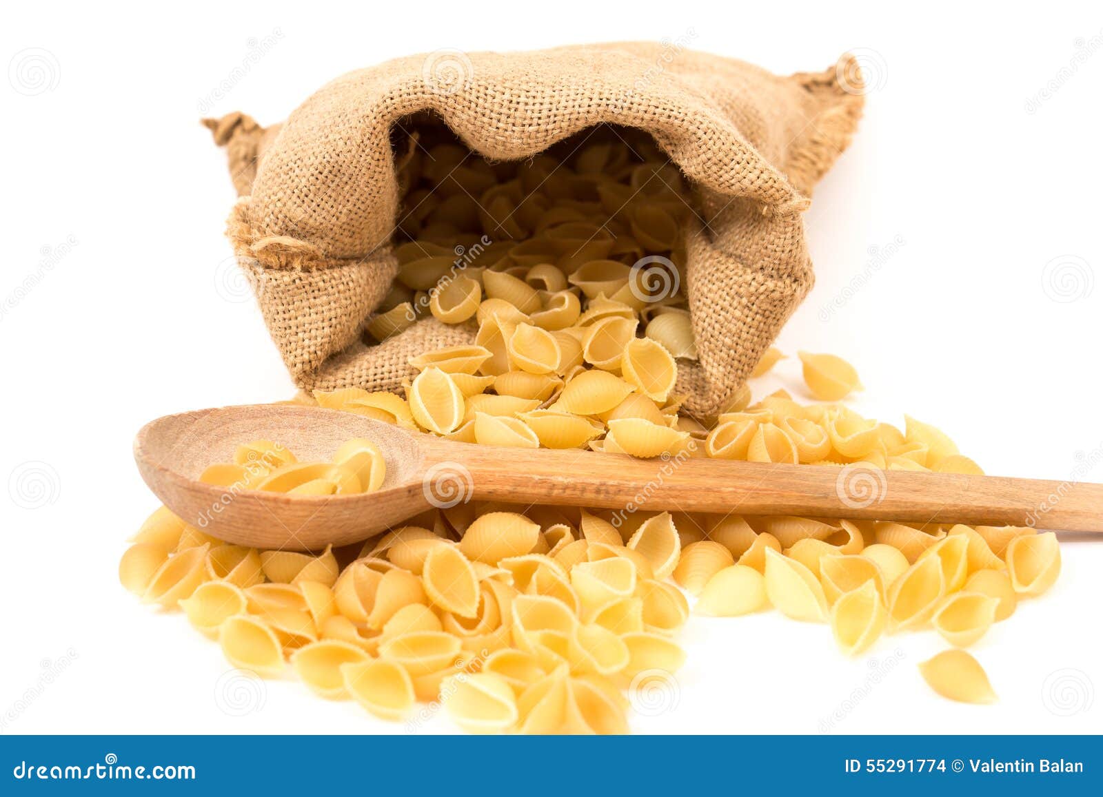 Shell pasta stock photo. Image of italian, burlap, food - 55291774