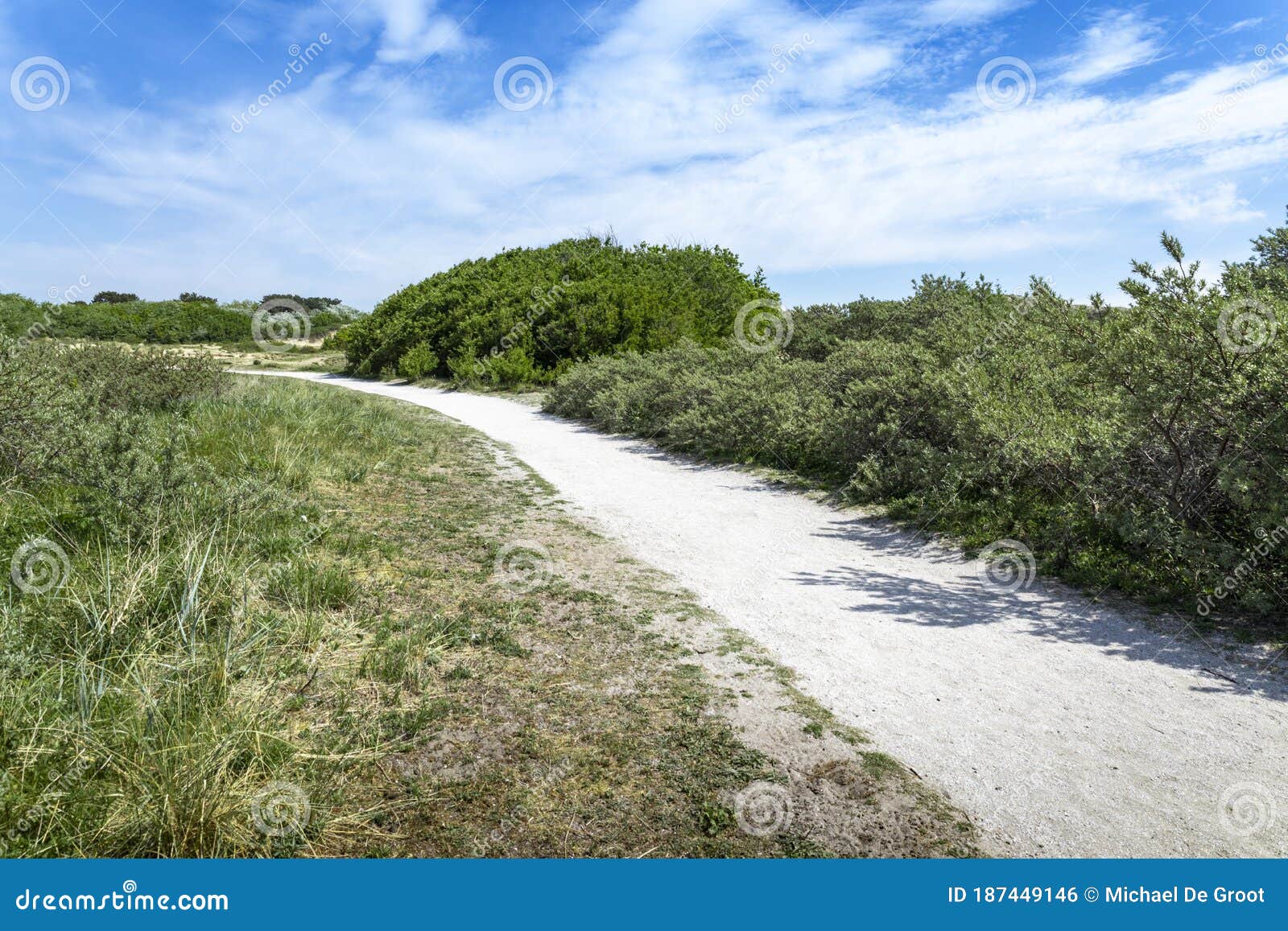 A Shell Path through the Katwijk Dunes on a Sunny Day. Stock Photo ...