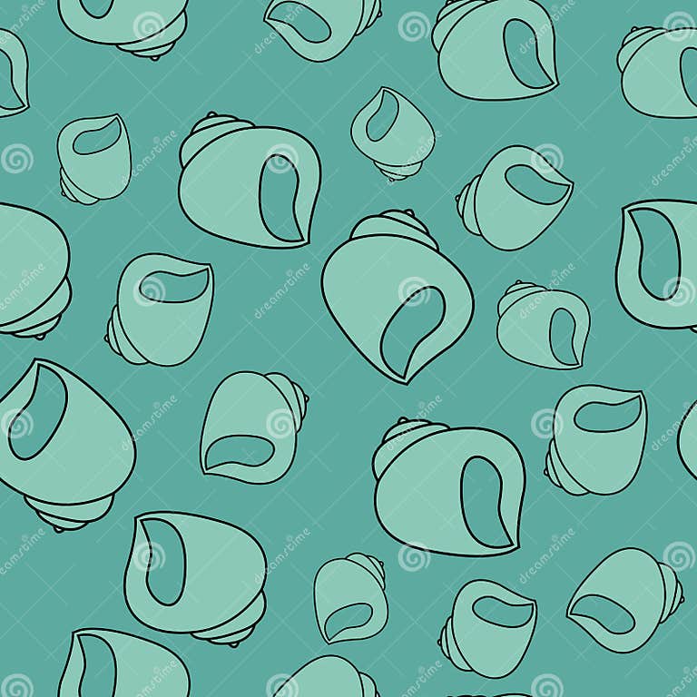 Shell Pattern on the Blue Background Stock Vector - Illustration of ...