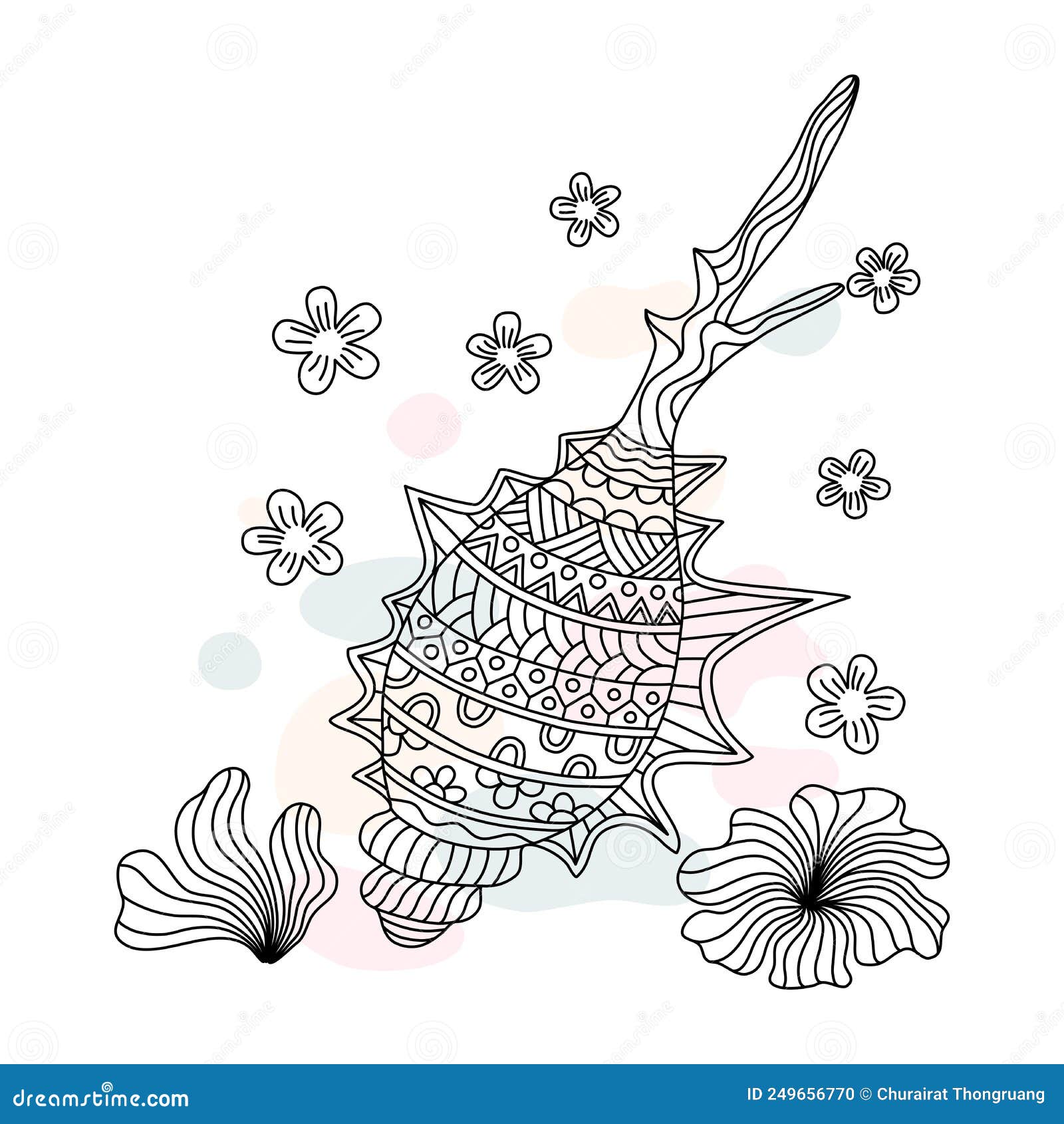 Shell Pattern Collection Vector Designed in Doodle Style Stock Vector ...