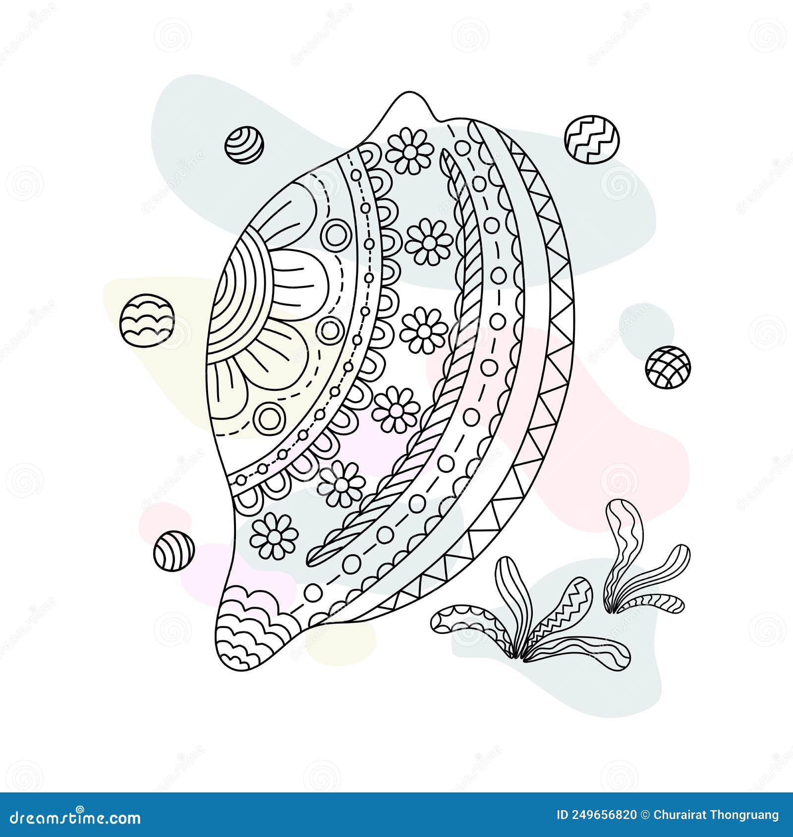 Shell Pattern Collection Vector Designed in Doodle Style Stock Vector ...