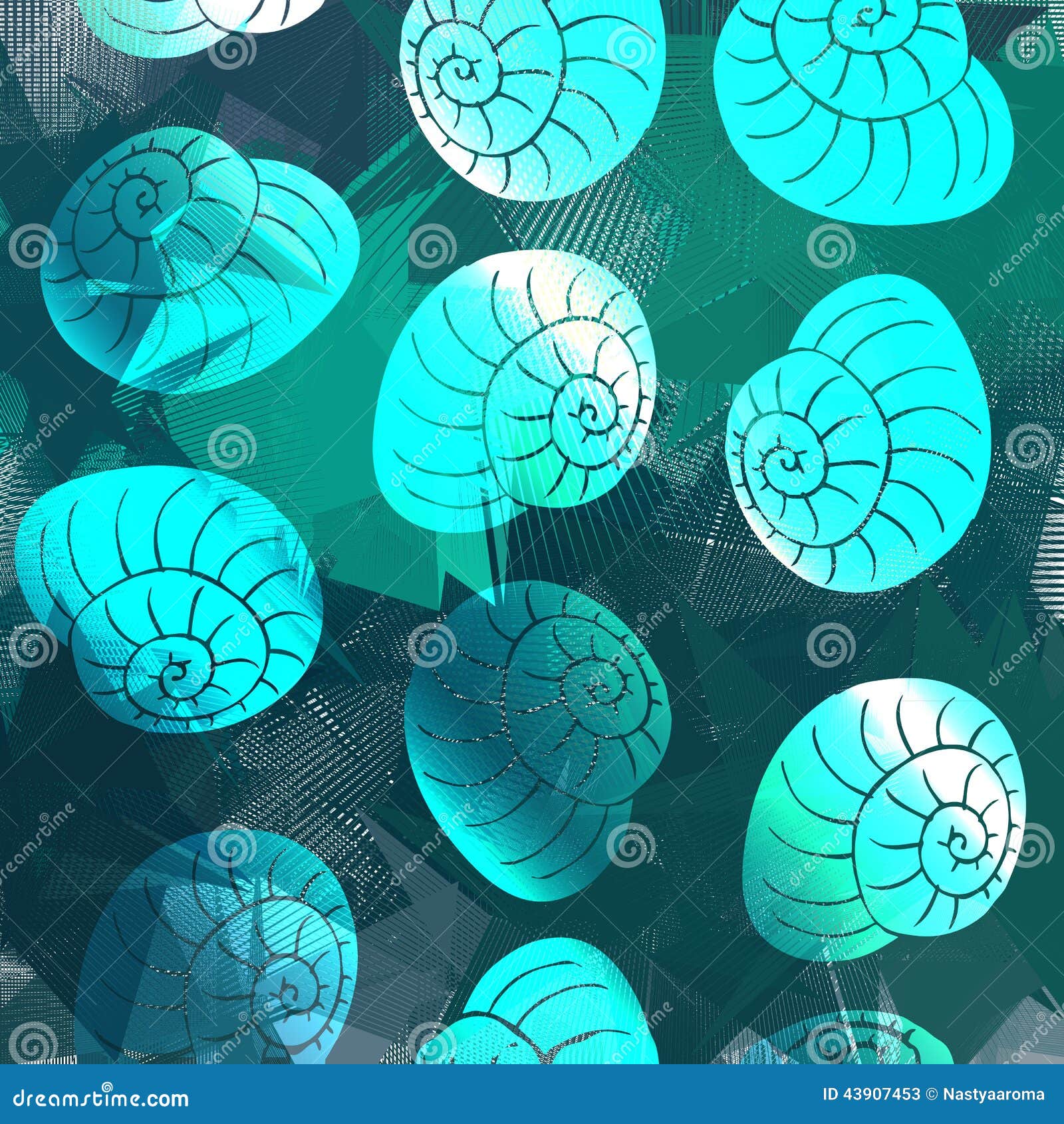 Shell pattern stock vector. Illustration of marine, mollusk - 43907453