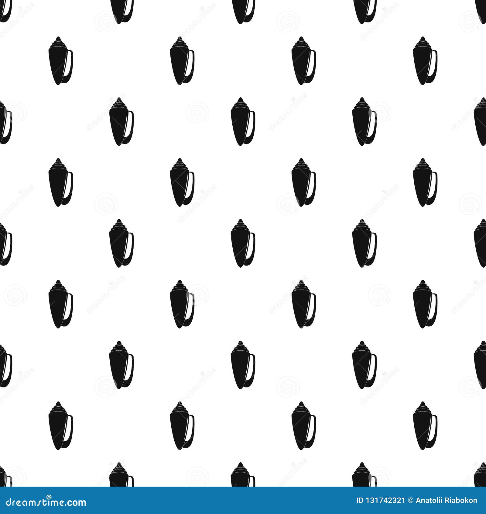 Shell Pattern Seamless Vector Stock Vector - Illustration of engraving ...