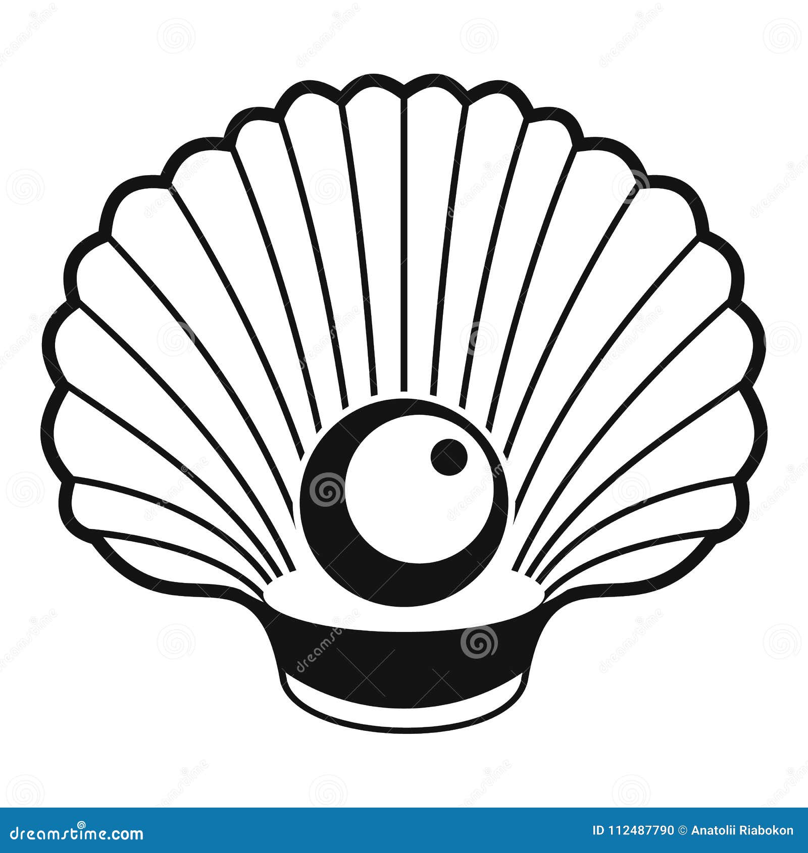 Shell with Pearl Icon, Simple Style Stock Vector - Illustration of ...