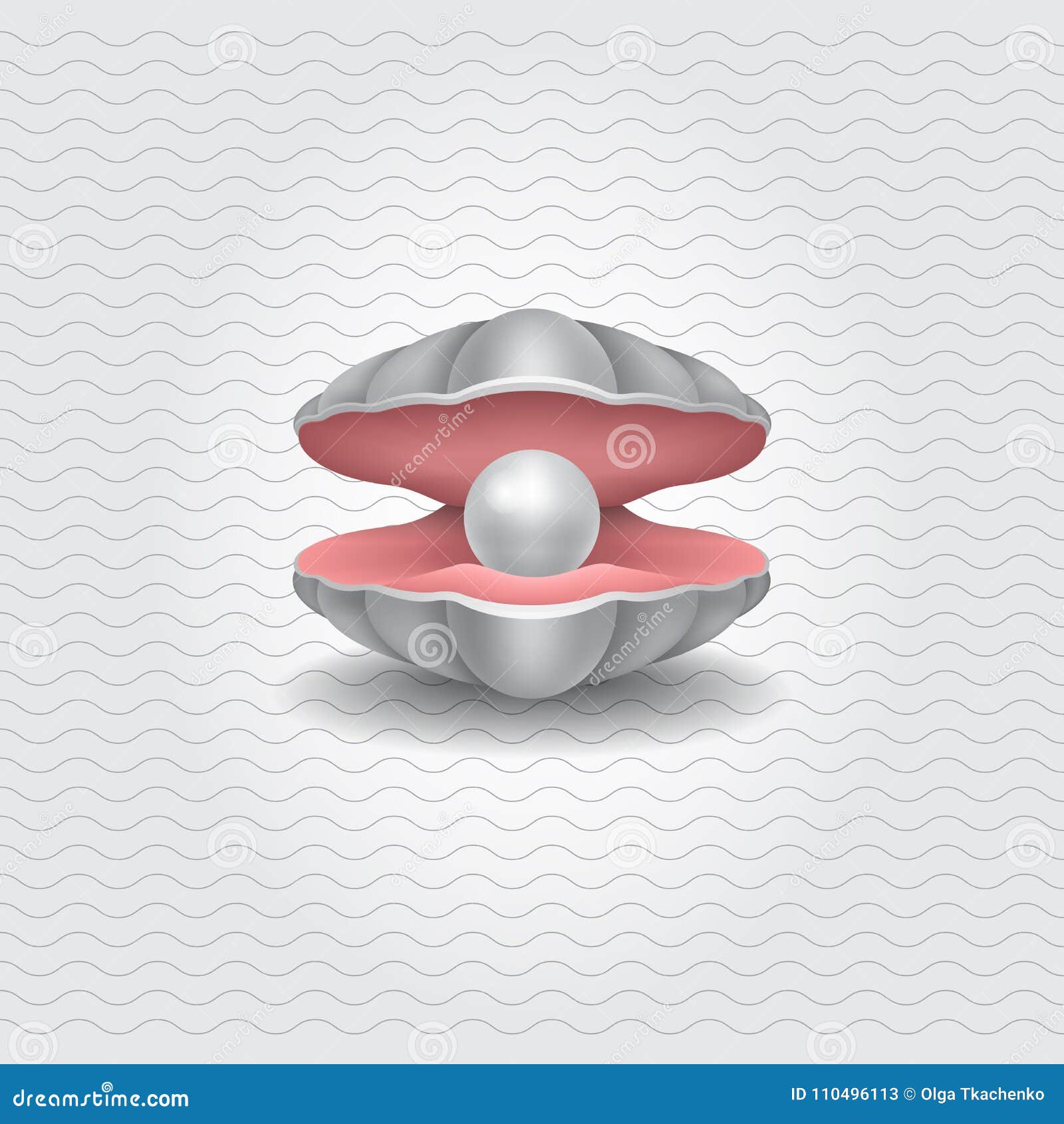 Shell with a Pearl, Realistic Vector Object. Stock Vector ...