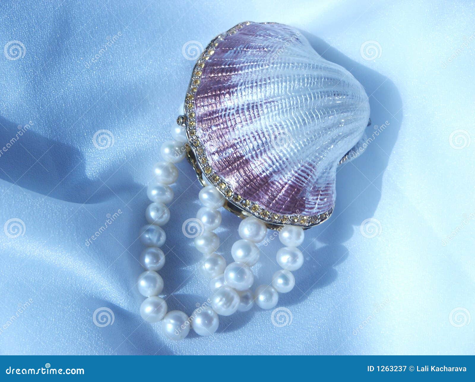 Shell and pearls stock image. Image of shell, bowl, pearls - 1263237
