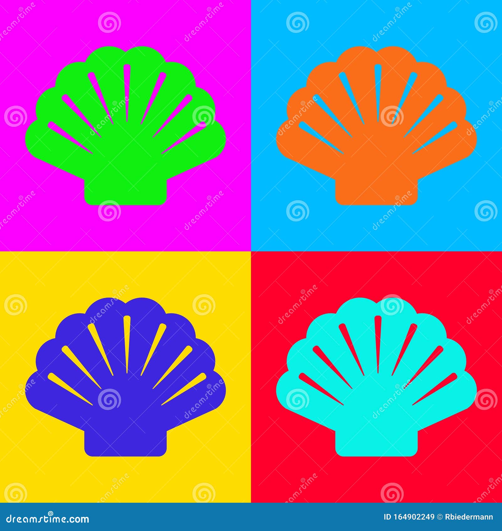 Shell and pop-art stock vector. Illustration of popart - 164902249