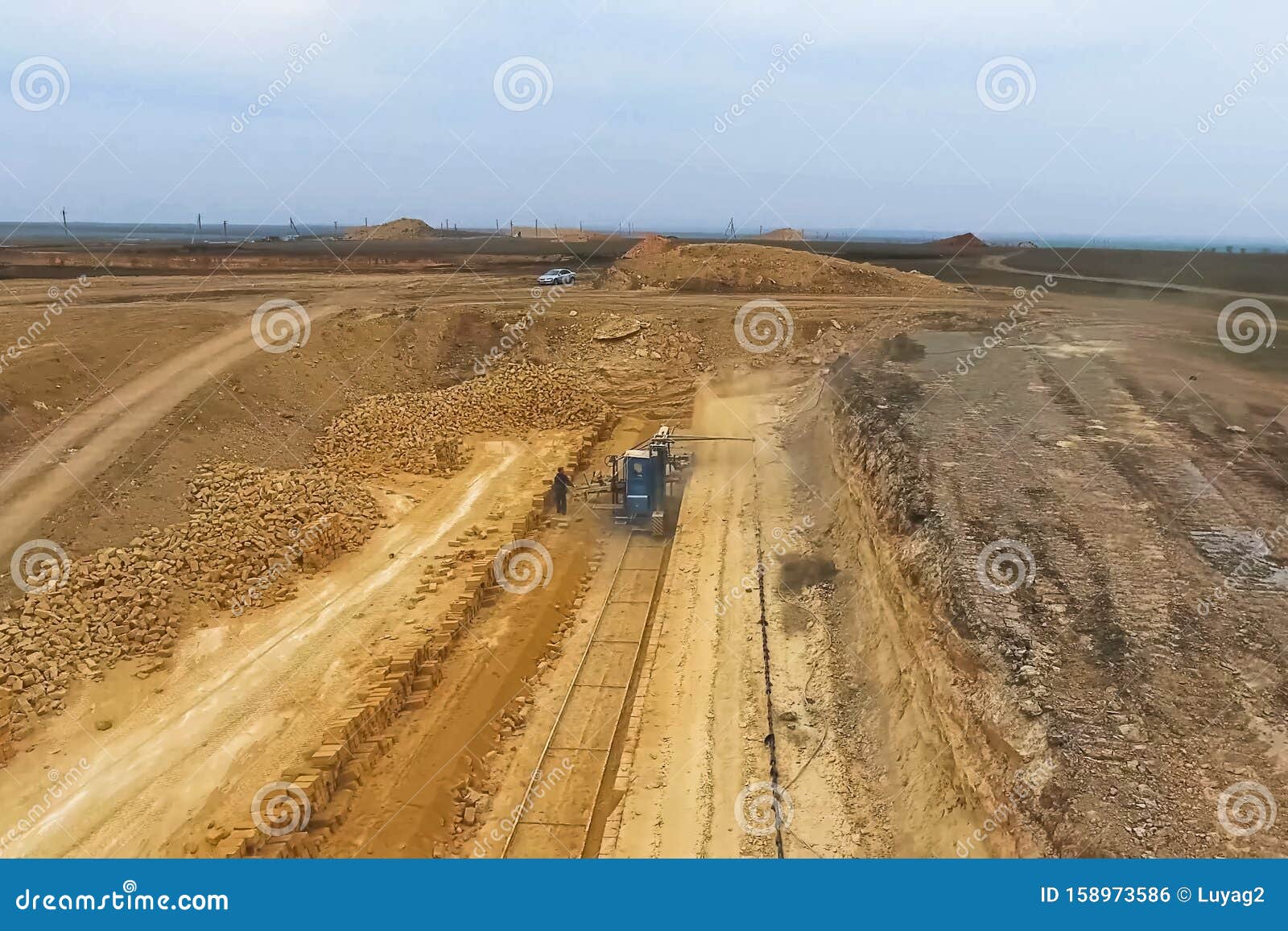 Shell Quarry Quarry. Cutting Seashell into Blocks Right Away in a ...