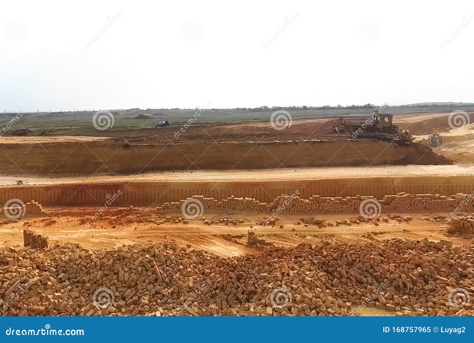 Shell Quarry Quarry. Cutting Seashell into Blocks Right Away in Stock ...