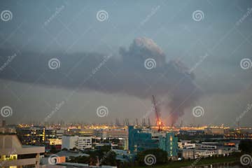 Shell Refinery Burning on Bukom Island Editorial Image - Image of flame ...