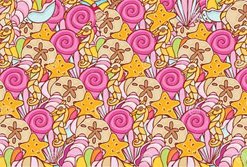 Shell Repeating Pattern stock vector. Illustration of star - 9461891