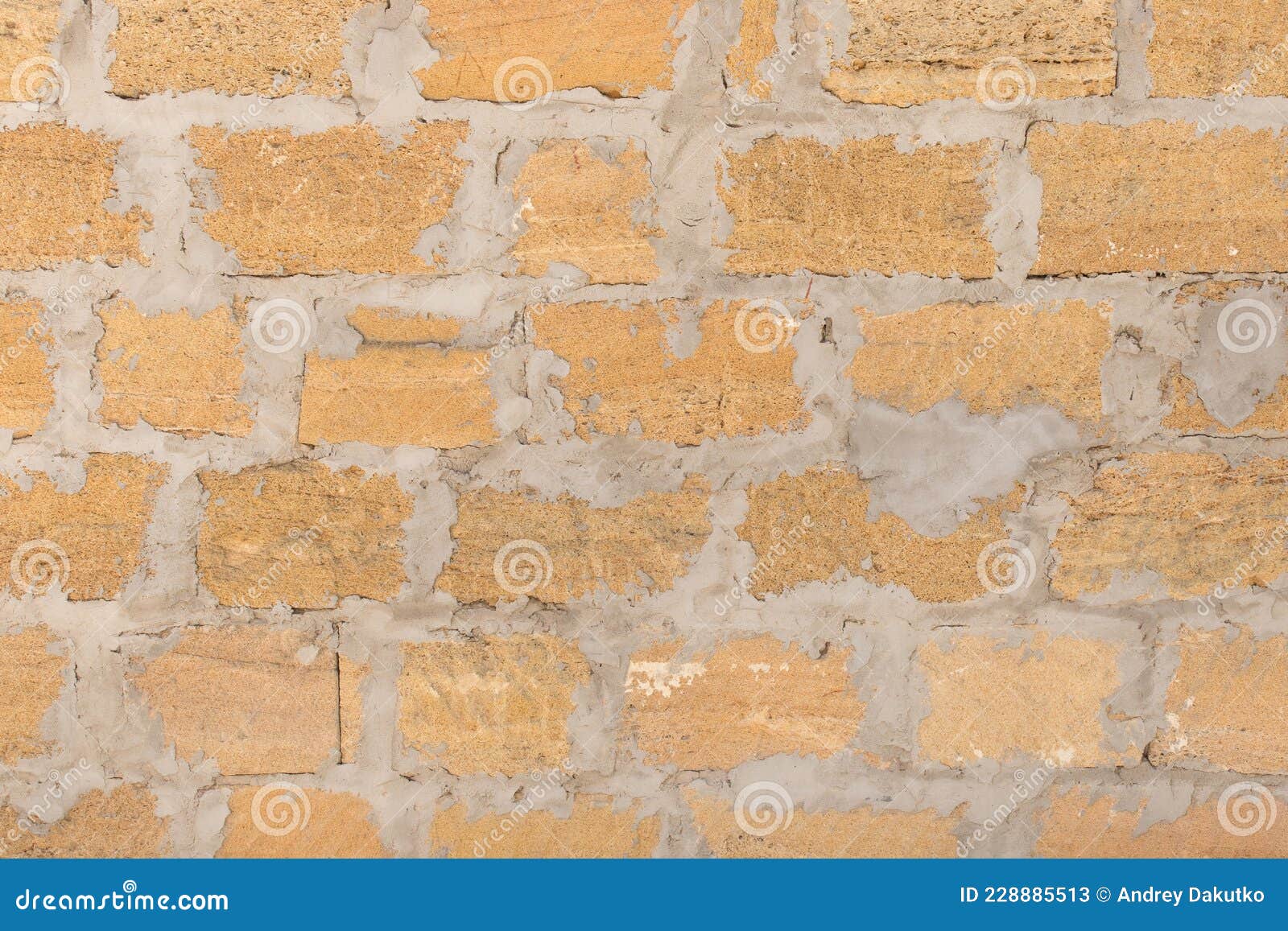 Shell Sand and Clay Brick Wall Texture Background Stock Image - Image ...