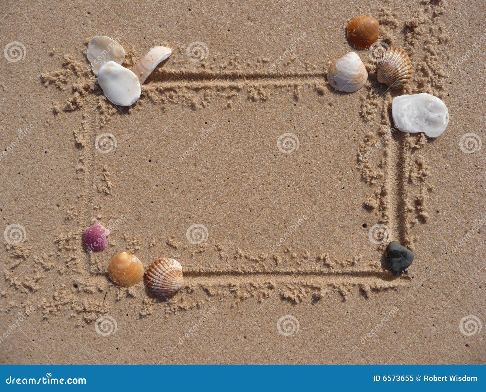 Shell and Sand Frame Border Stock Image - Image of background, pink ...