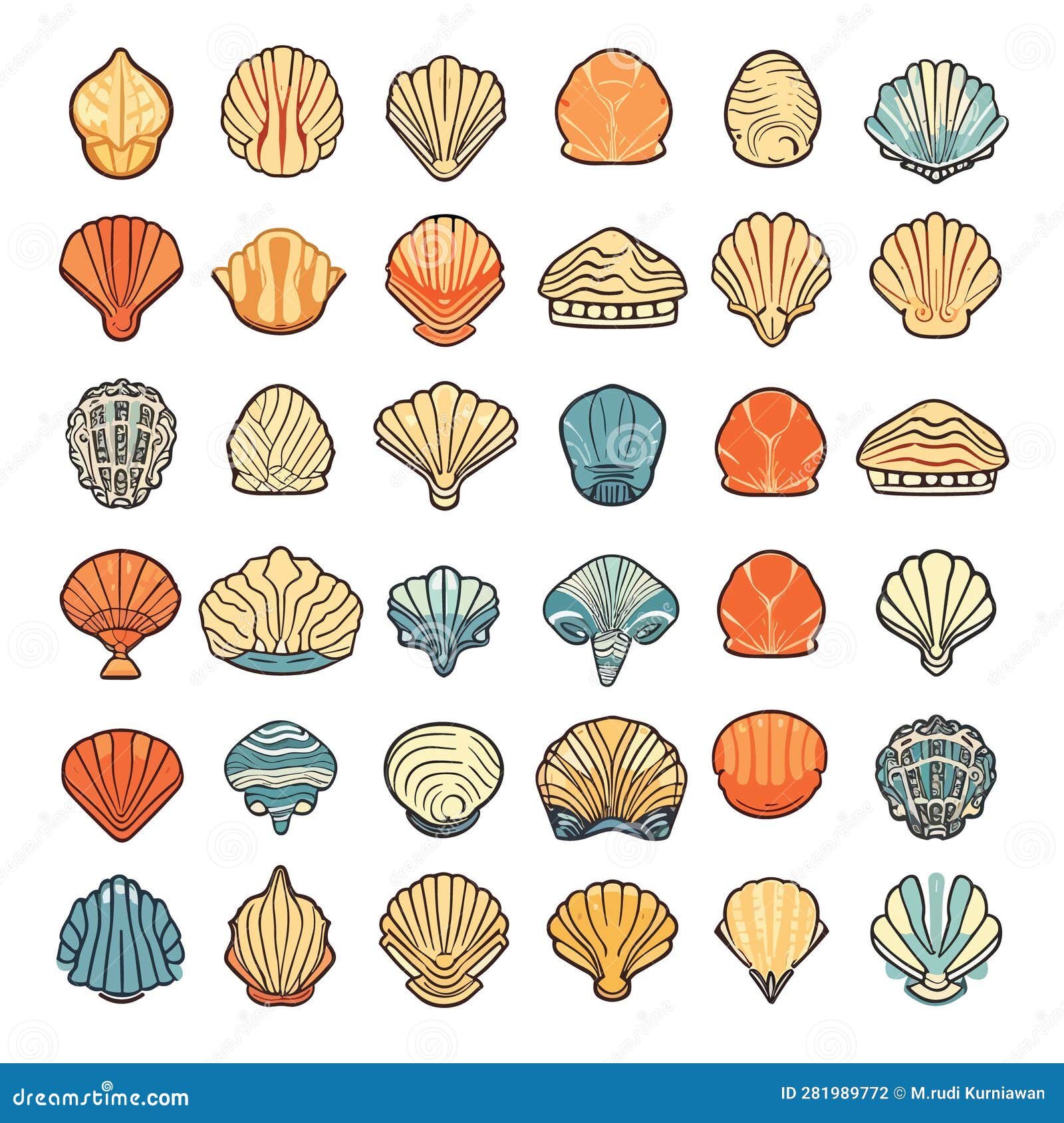Shell Sea Pattern Vector Illustration Stock Vector - Illustration of ...