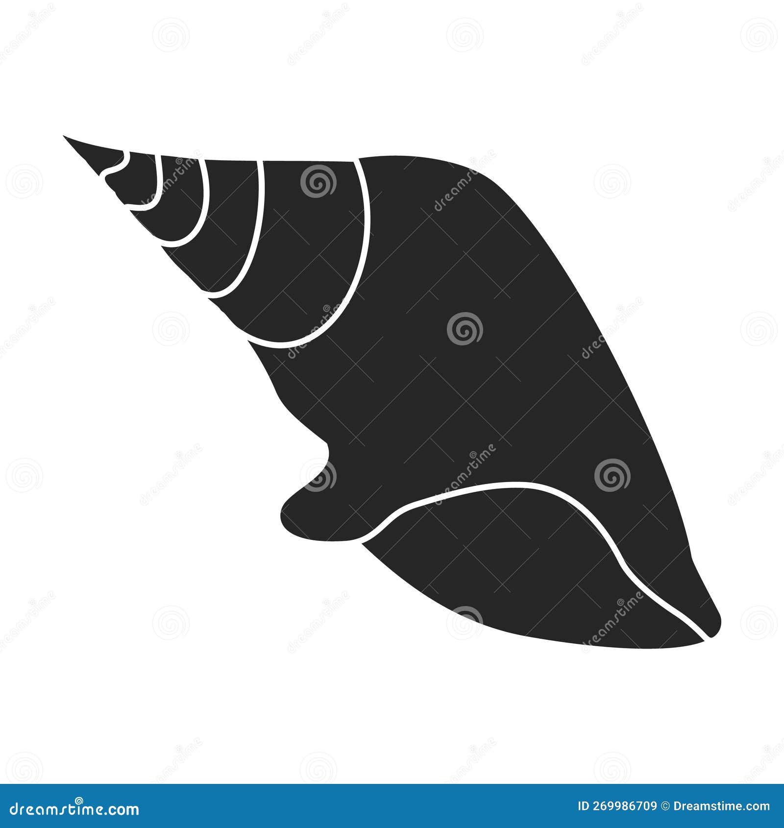 Shell Sea Vector Black Icon. Vector Illustration Sea Shell on White ...