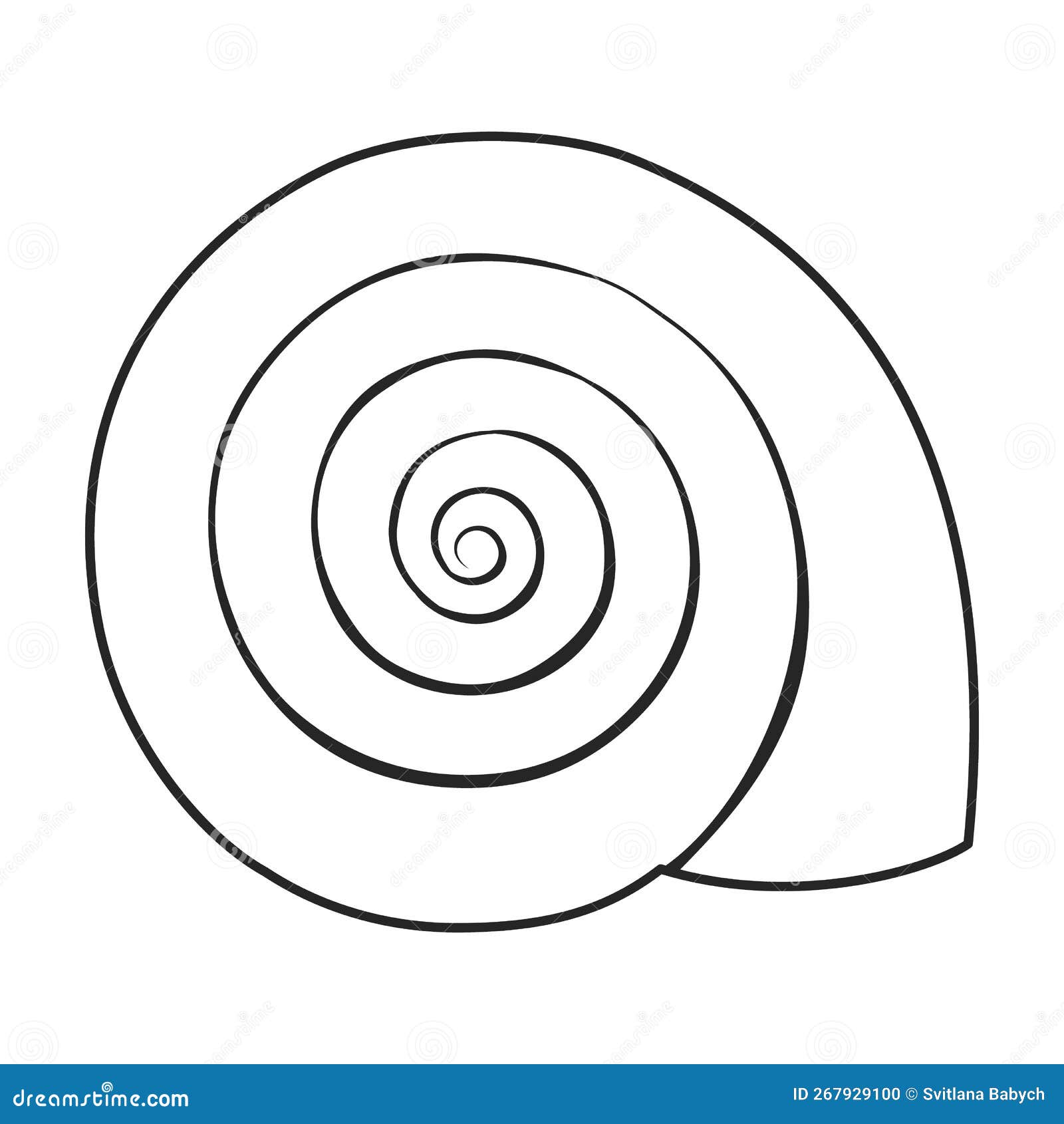 Shell Sea Vector Outline Icon. Vector Illustration Sea Shell on White ...